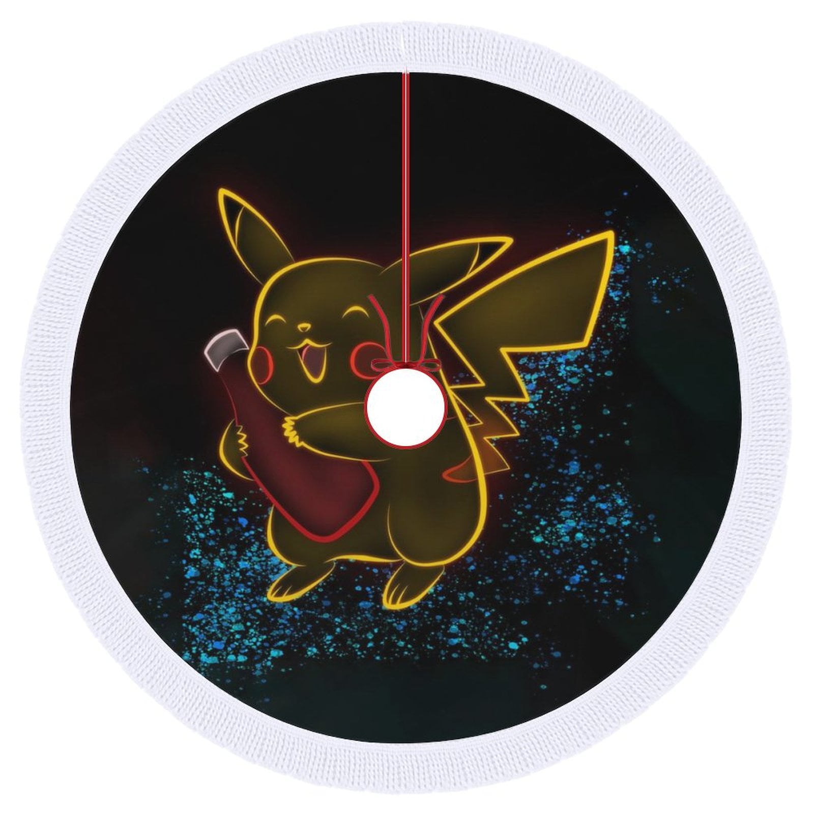Pokemon Pikachu Christmas tree skirt Christmas tree mat with fringe ...