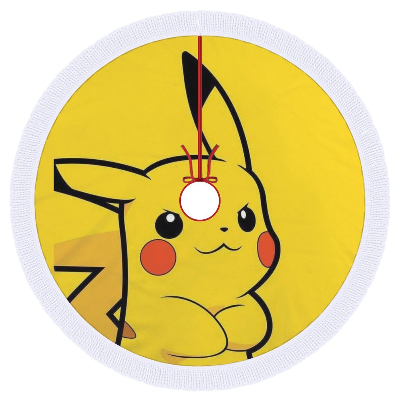 Pokemon Pikachu Christmas tree skirt Christmas tree mat with fringe ...