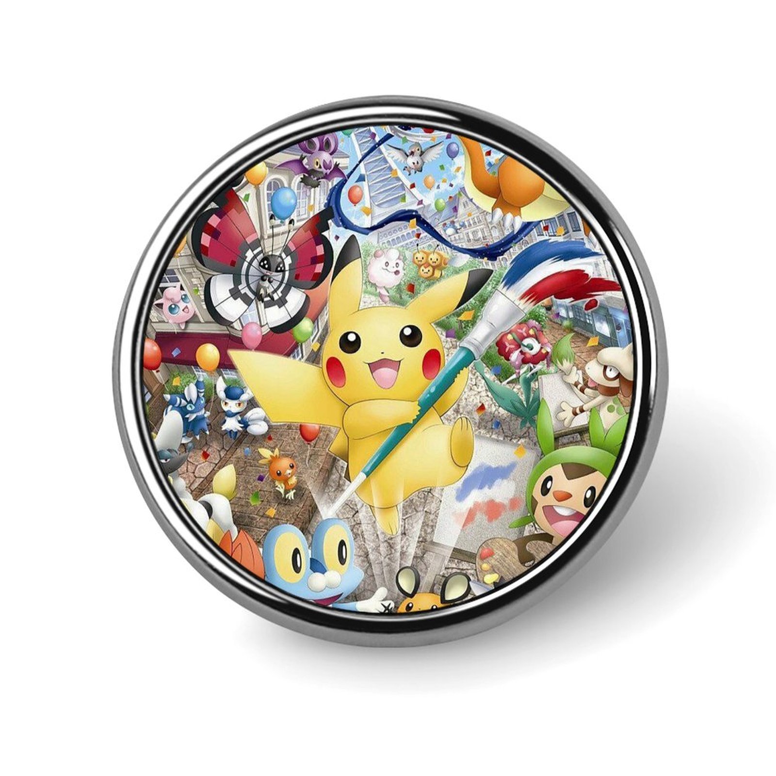 Pokemon Pikachu Circle Badges Round Chest Pins Brooch Decor Round Button Parts Button Pin ...