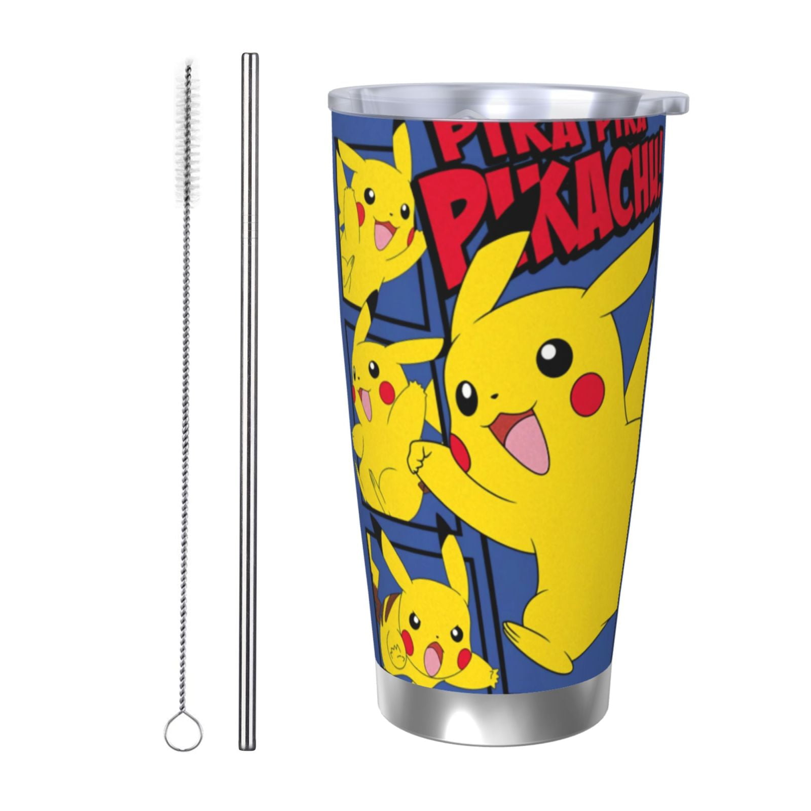 Pokemon Pikachu Comic Panels Tumbler with Lid Stainless Steel Insulated ...
