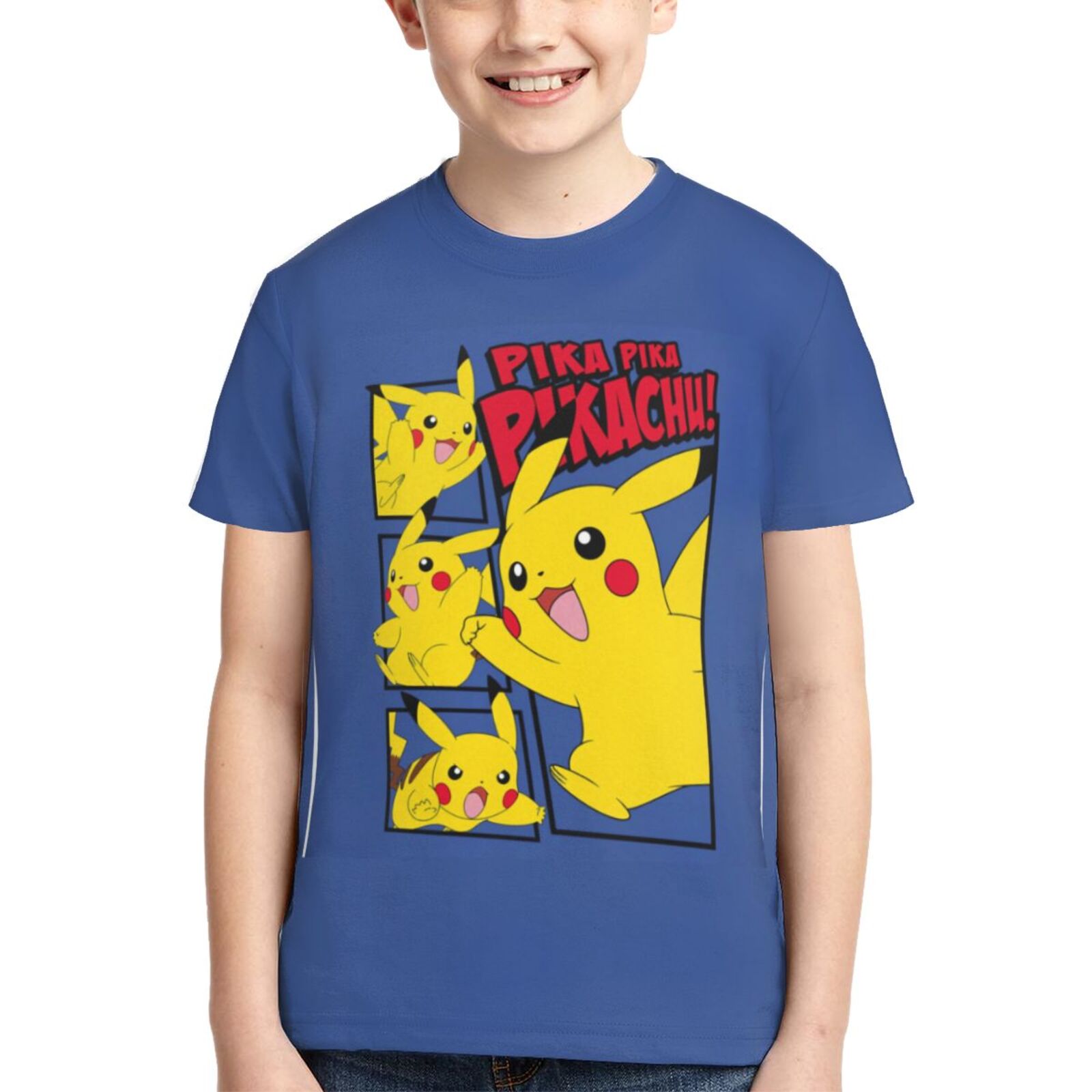 Pokemon Pikachu Comic Panels Youth Shirt,Athletic Short Sleeve Tees ...