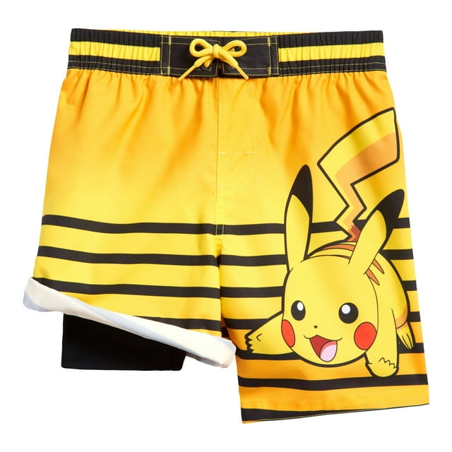 Pokemon Pikachu Compression UPF 50+ Swim Trunks Bathing Suit Little Kid ...