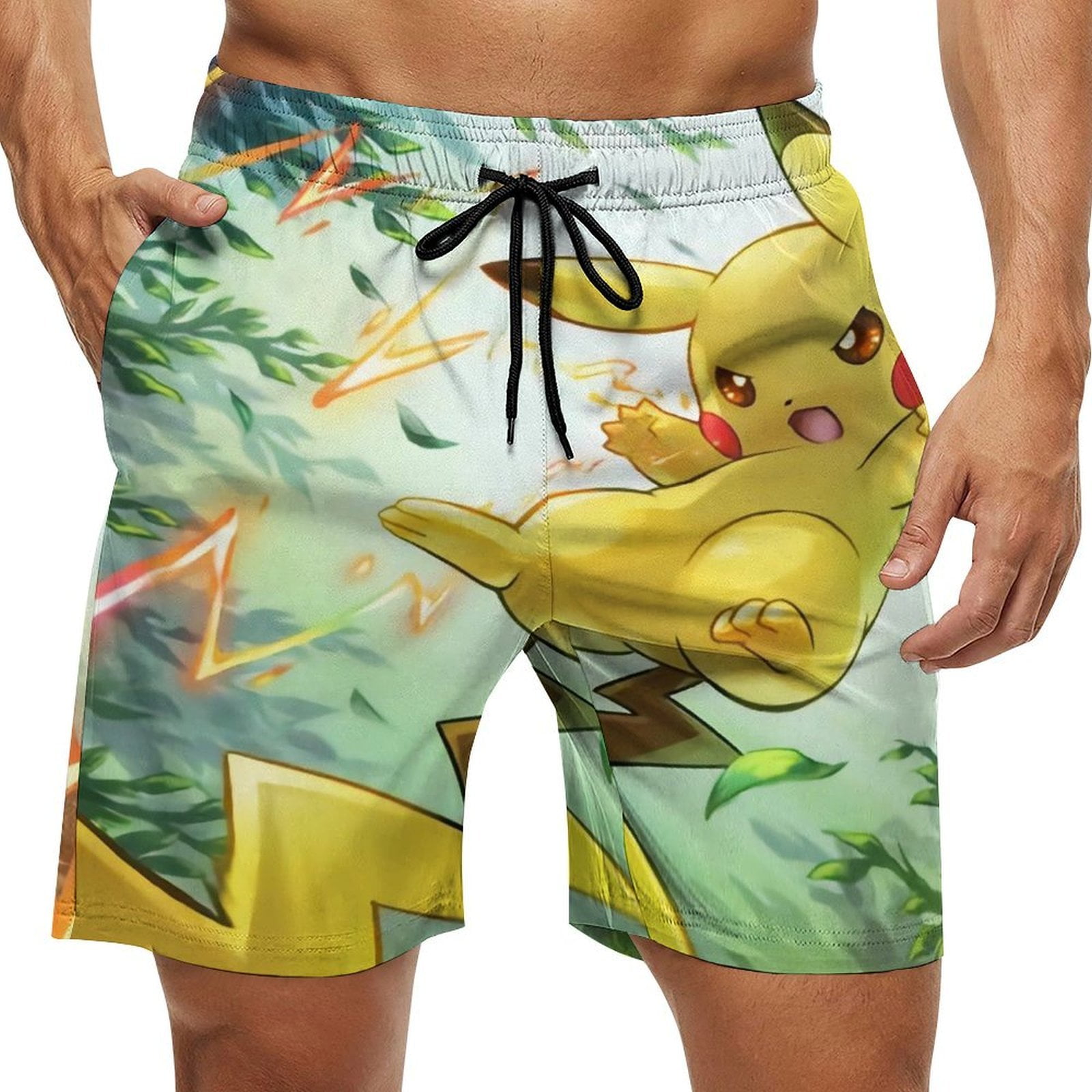 Pokemon-Pikachu Cracks A Joke Mens Swimming Trunks Swim Trunks Quick ...
