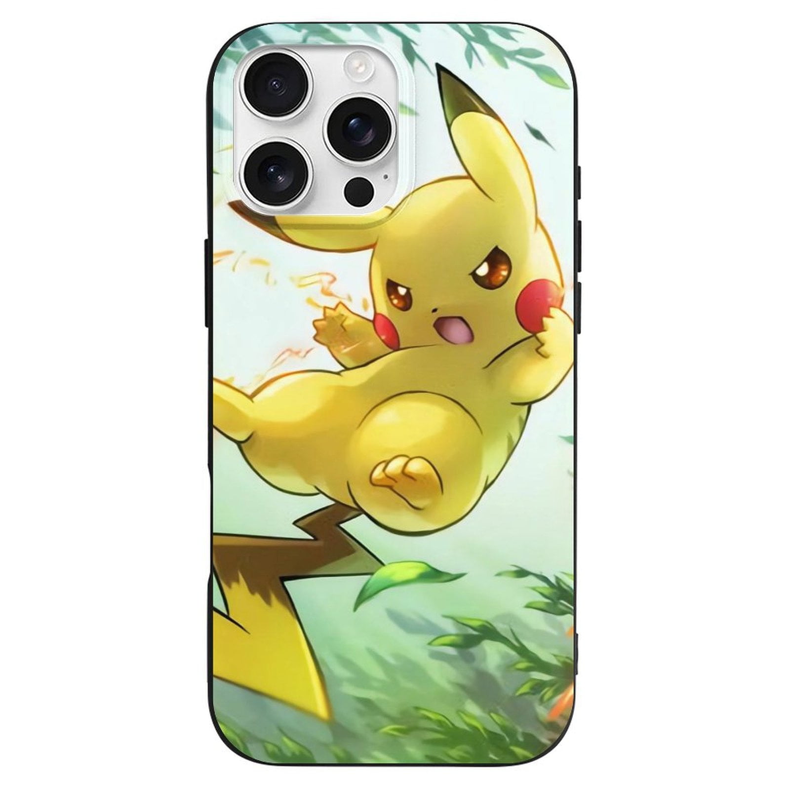 Pokemon-Pikachu Cracks A Joke Compatible with iPhone 16 Pro Max Case Full Covered Soft Slim ...