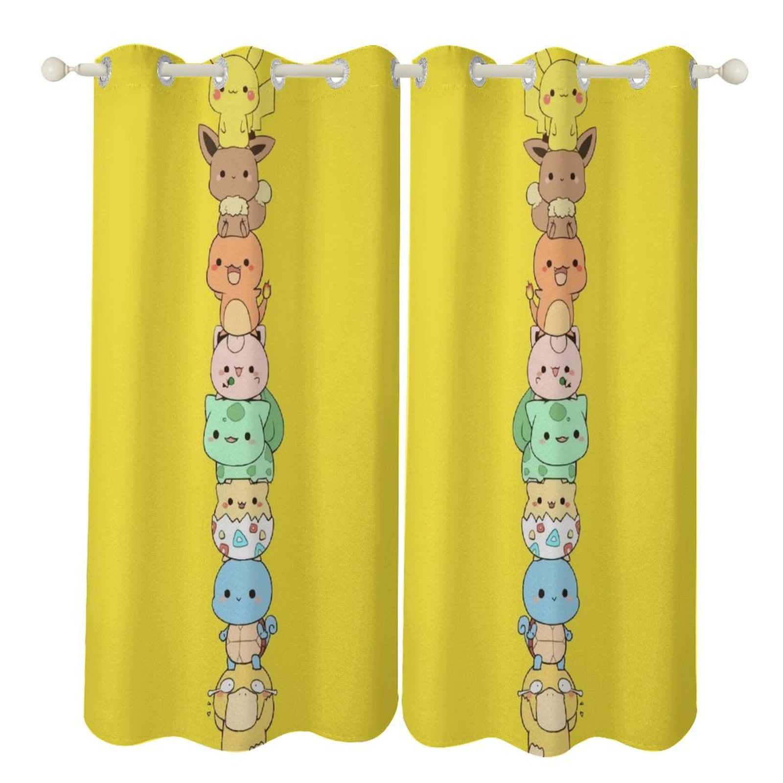 Pokemon-Pikachu Curtains 84 Inch,Blackout Curtains,Cartoon Curtains for ...