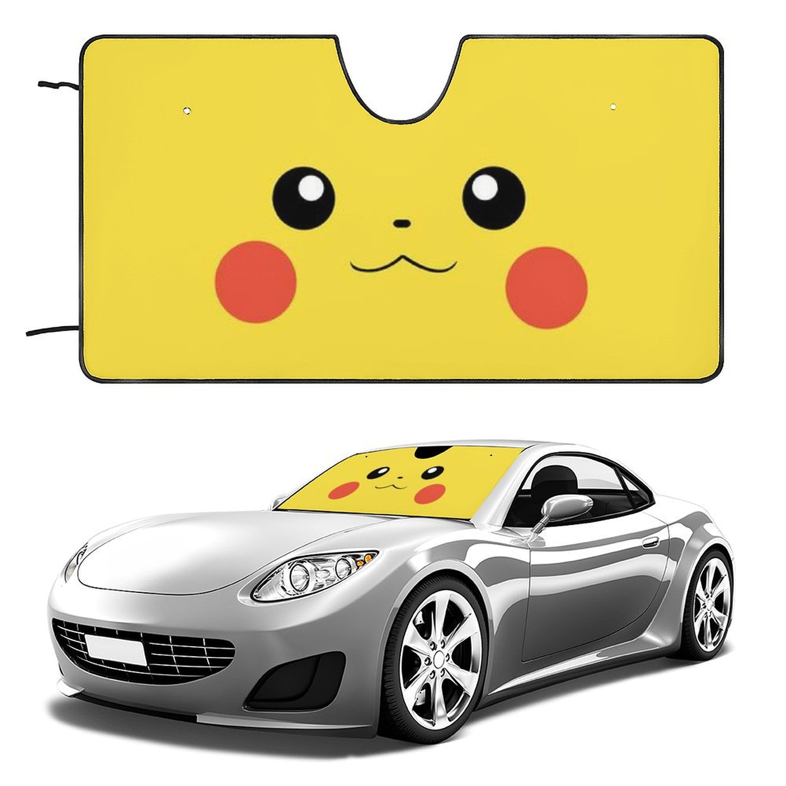 Pokemon_Pikachu Curved Windshield Sunshade Folding Style Auto Shade ...