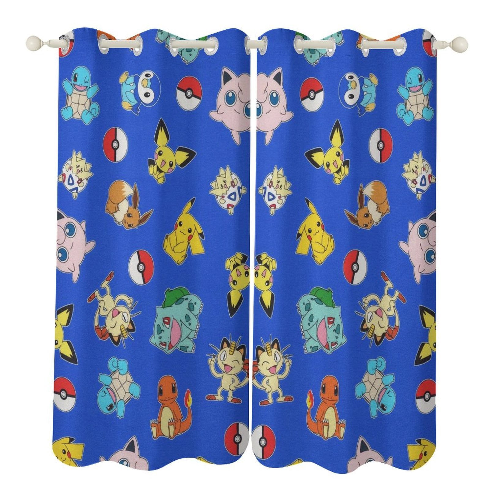 Pokemon Pikachu Eevee Charmander Squirtle Bulbasaur Curtains,Blackout ...