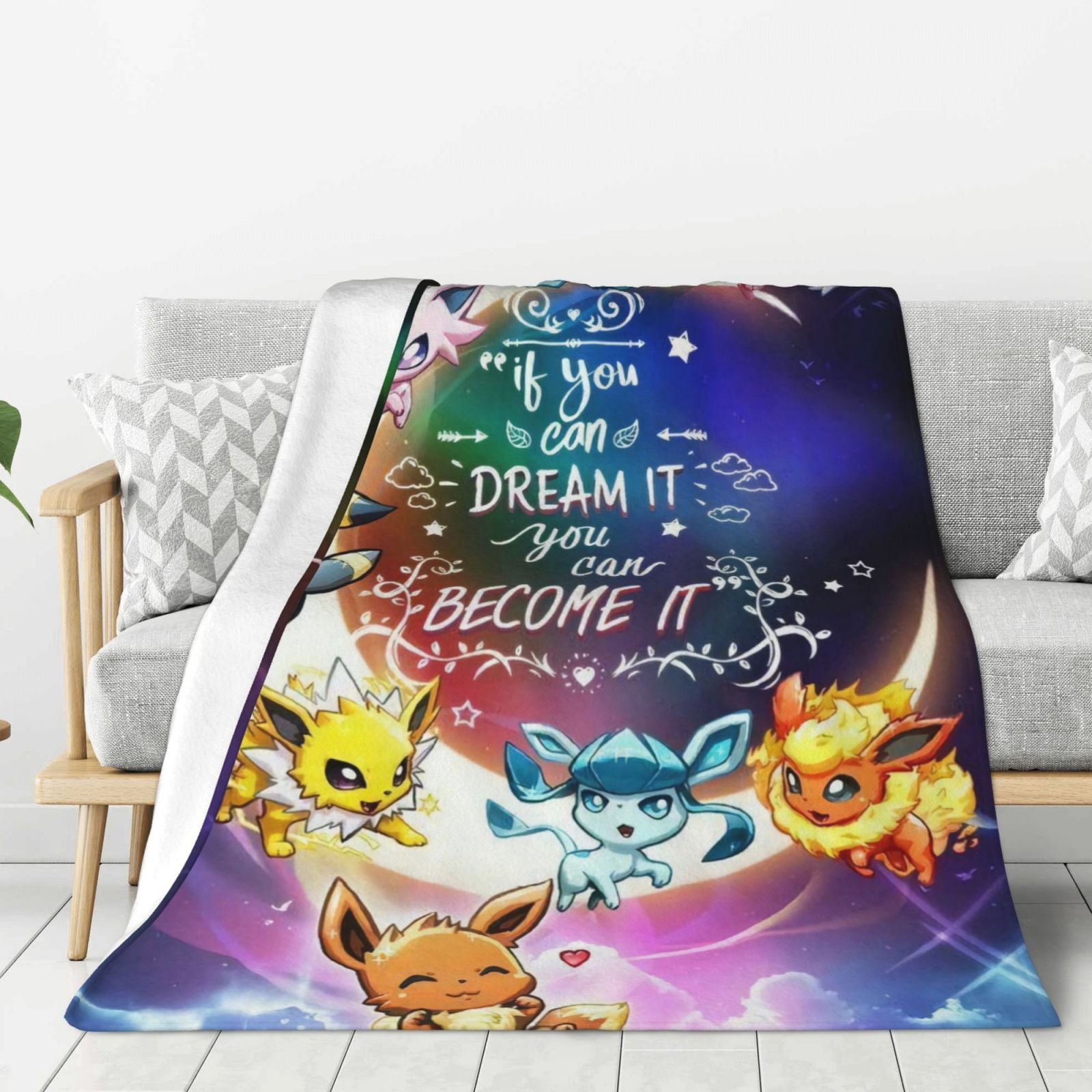 Pokemon- Pikachu Eevee evolutions Blanket,Throw Blanket for Kids and ...