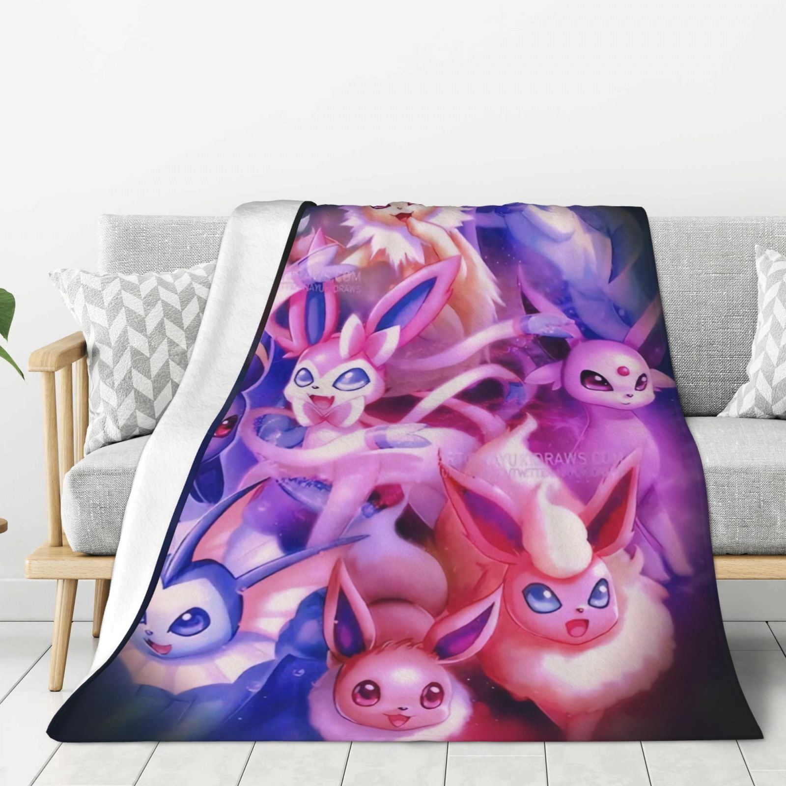 Pokemon- Pikachu Eevee evolutions Blanket for Couch - Super Soft Cozy ...