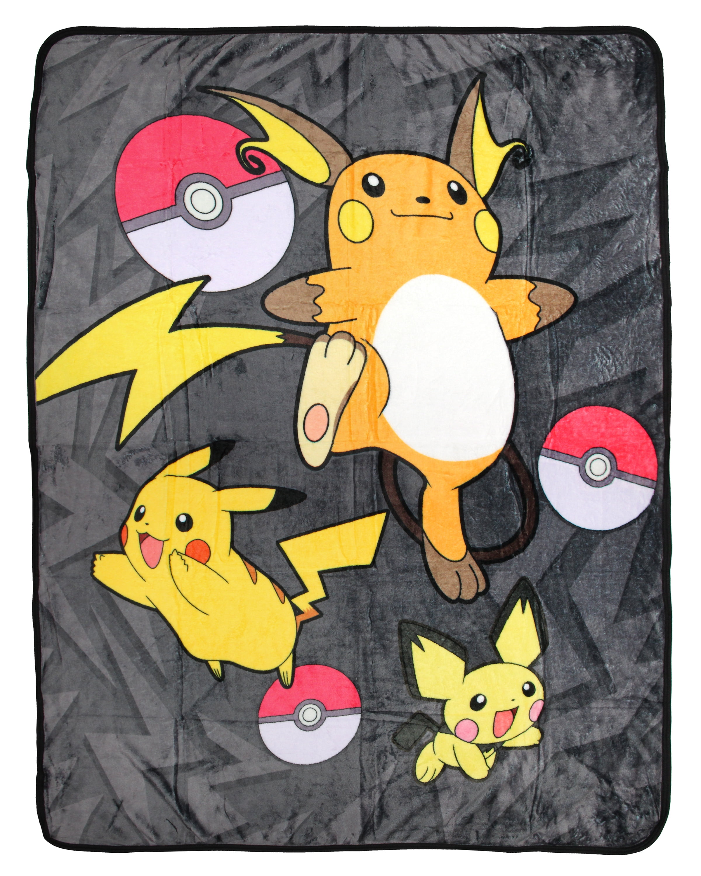 Pokemon Pikachu Evolutions Pichu Raichu Poke Ball Throw Blanket - 46" x ...