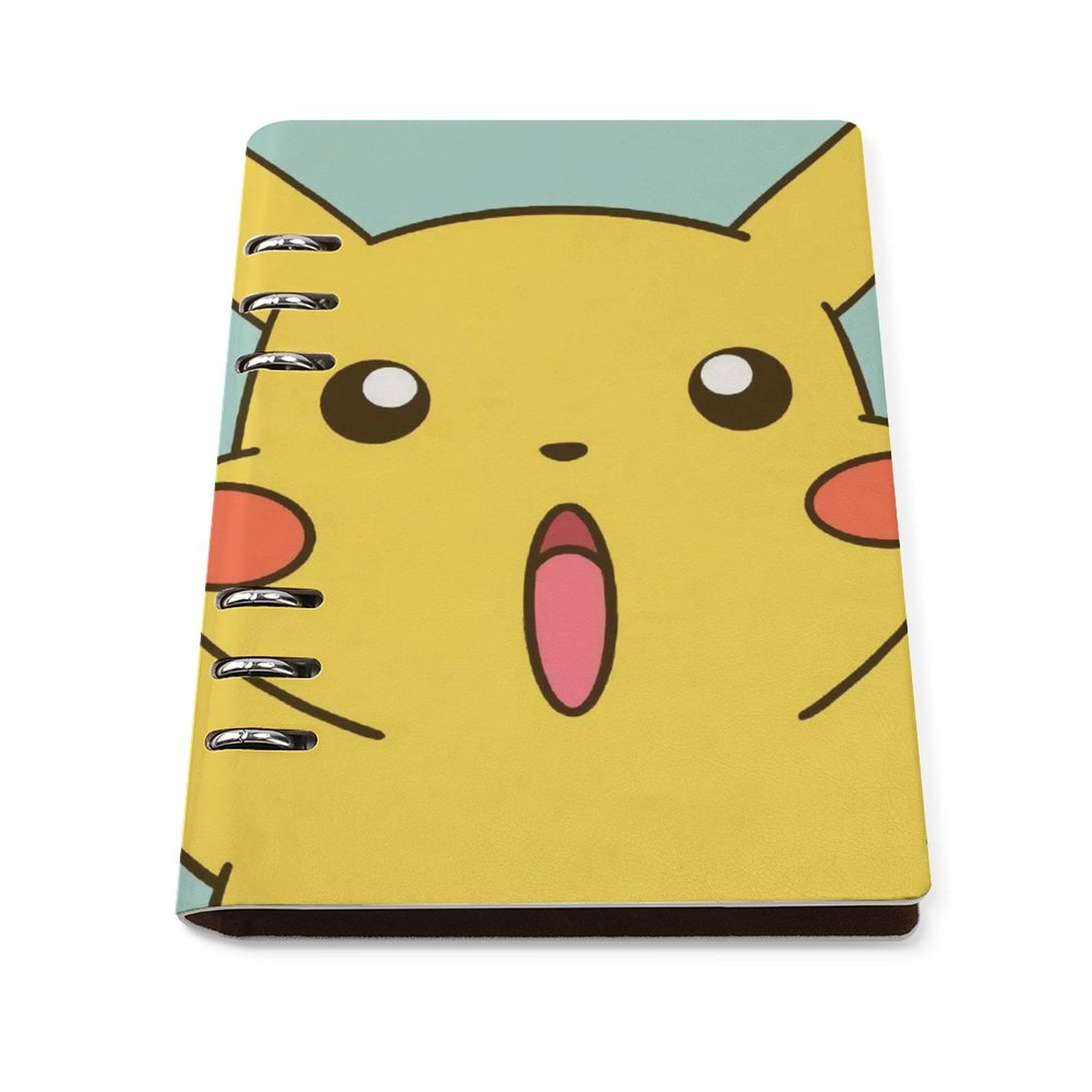 Pokemon-Pikachu Face Refillable Leather A5 Loose Leaf Notebook, Loose ...