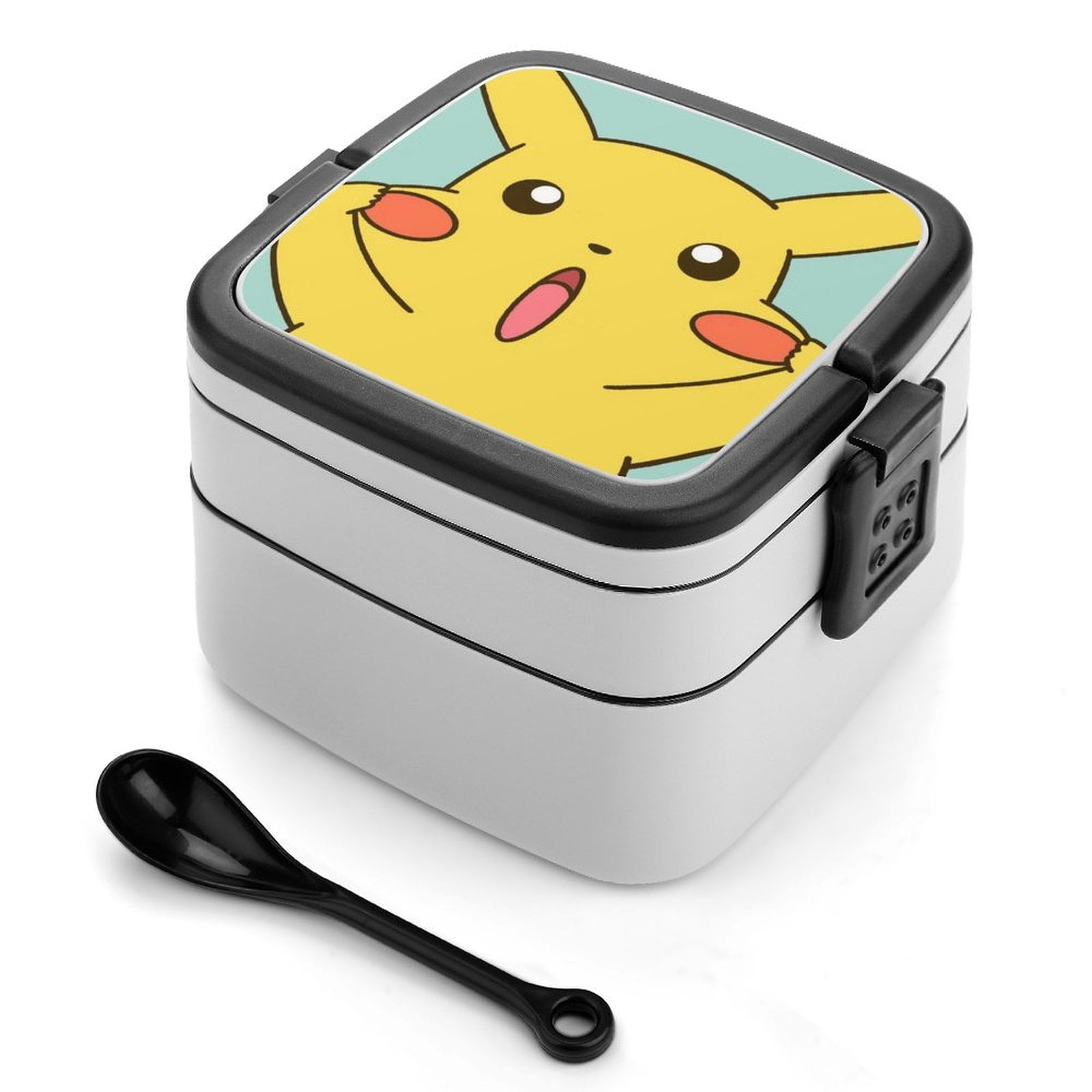Pokemon-Pikachu Face Reusable Bento Boxes Lunch Box Double Layer ...
