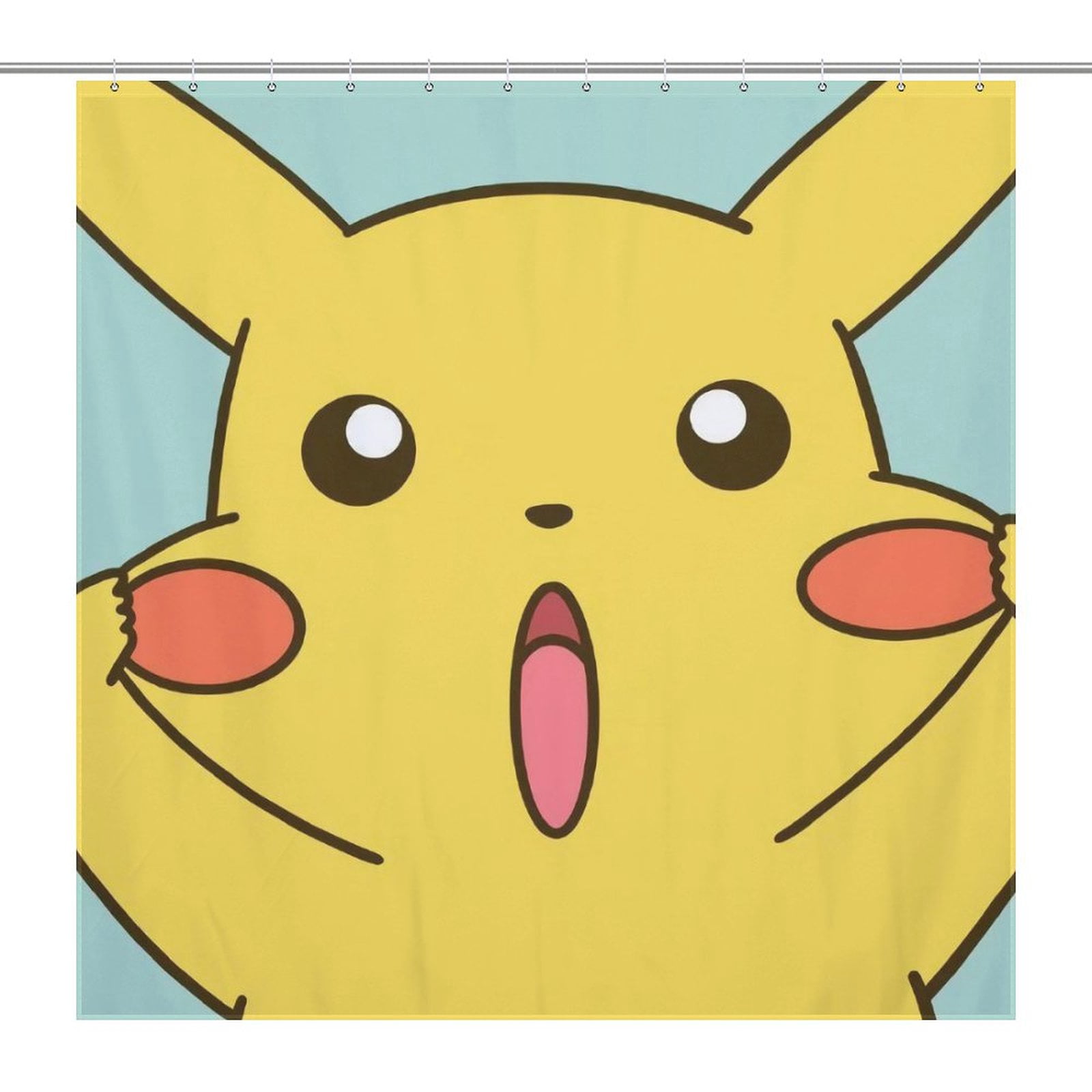 Pokemon-Pikachu Face Shower Curtain,Shower Curtain Liner,Shower Curtain ...
