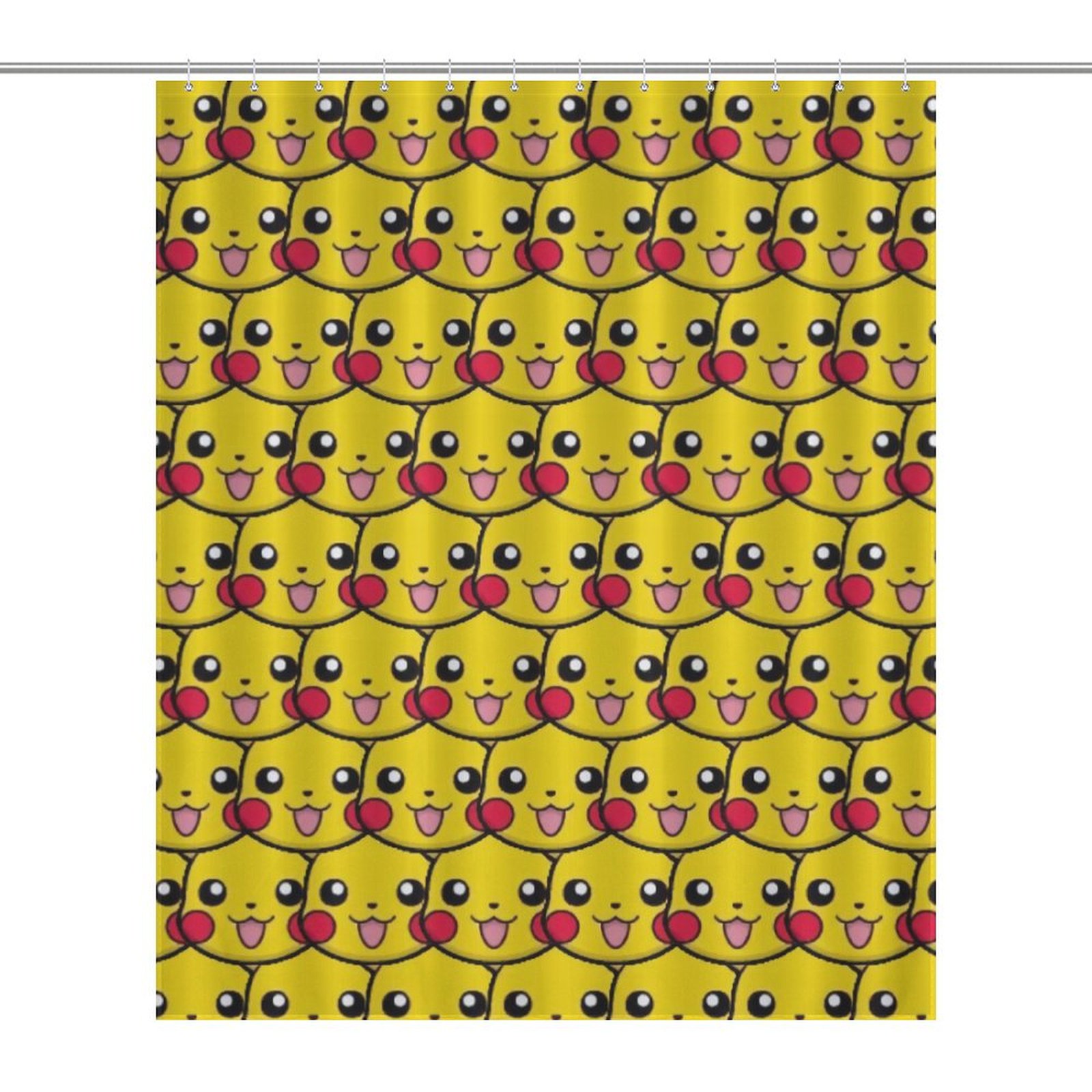 Pokemon-Pikachu Face Shower Curtain,Shower Curtain liner Washable ...