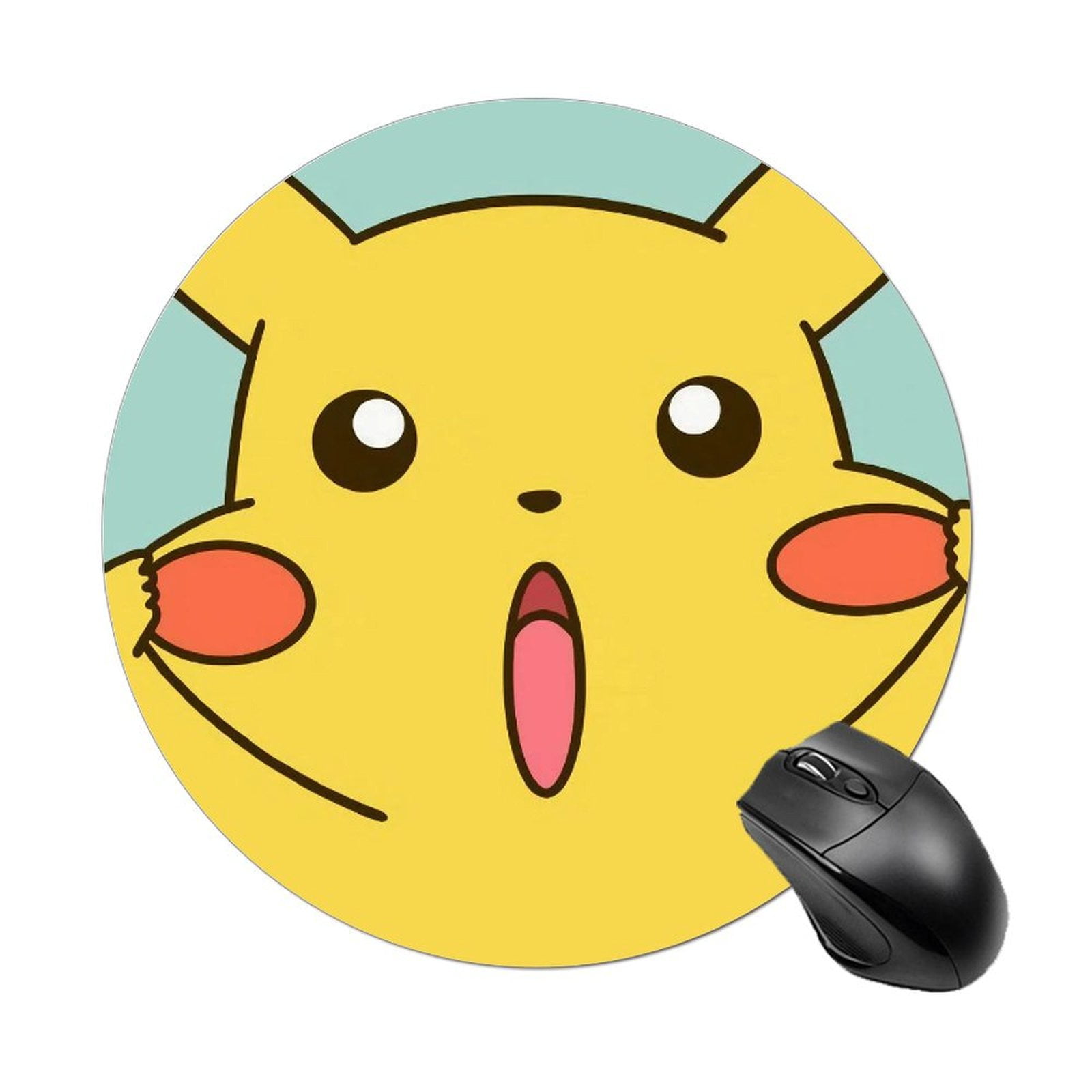 Pokemon-Pikachu Face Wicked Round Mouse Pad 7.8 x 7.8 Inch, Waterproof ...