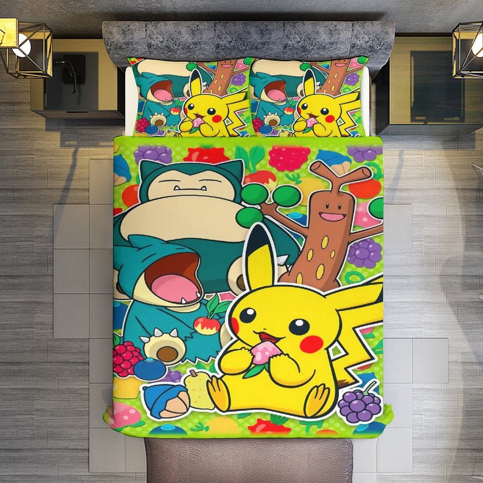 Pokemon-Pikachu & Friends Queen Sheet Set for Kids and Adults,Soft ...