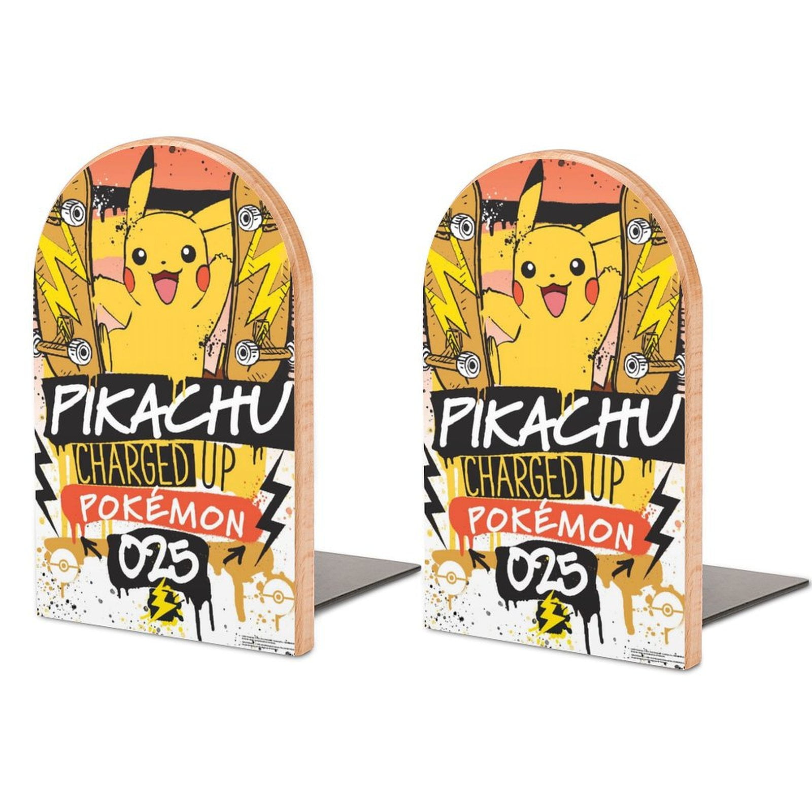 Pokemon-Pikachu Game Book Ends,Wood Bookends for Shelves to Hold Books ...