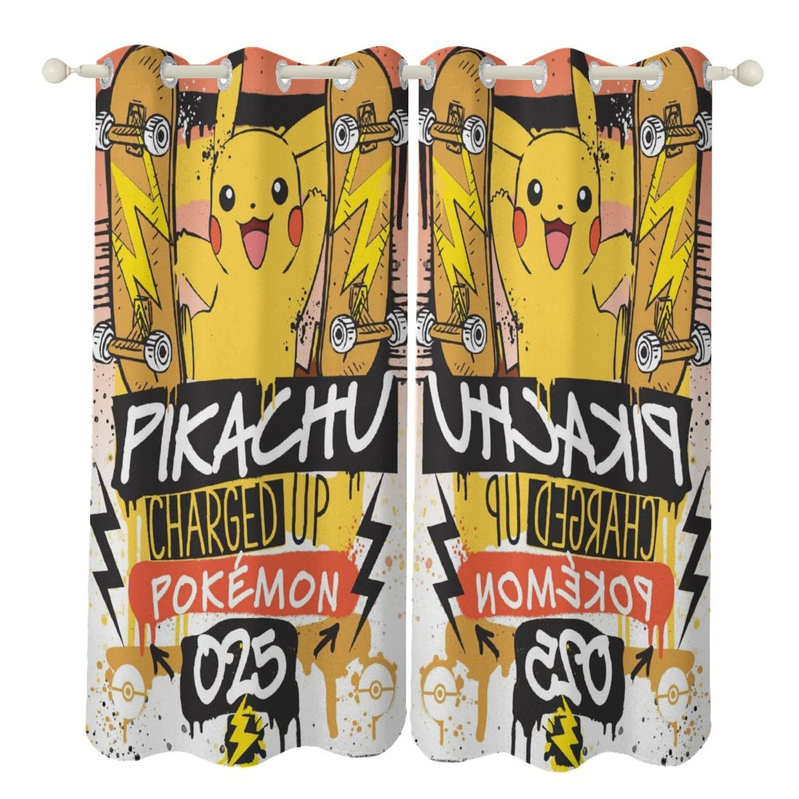 Pokemon-Pikachu Game Curtains 72 Inch,Blackout Curtains,Cartoon ...