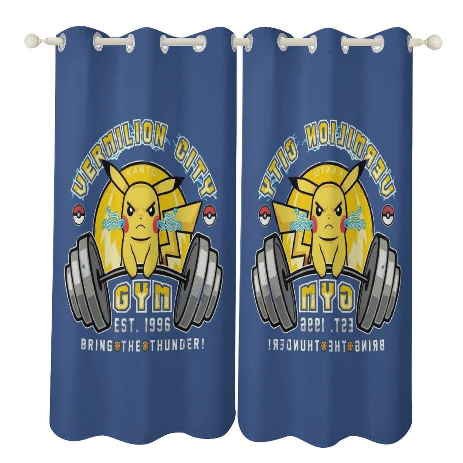Pokemon-Pikachu Game Curtains 72 inch,2 Panels Set,100% Blackout ...