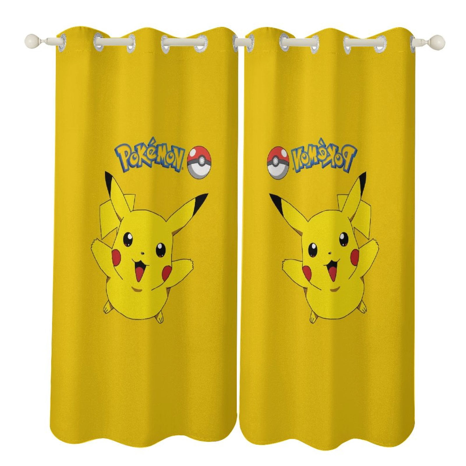 Pokemon-Pikachu Game Curtains for Kids,Cartoon BlackOut Curtain for Boy ...