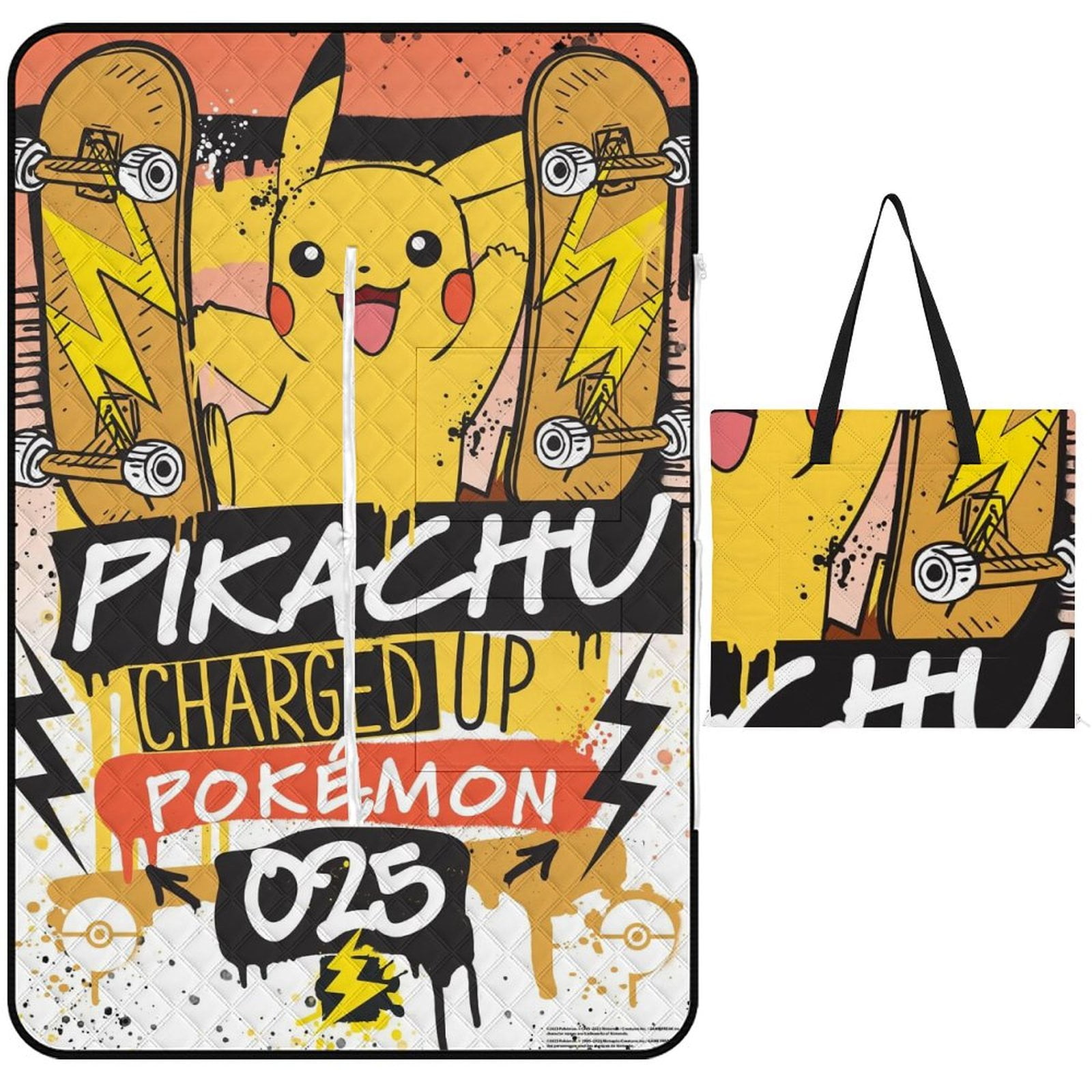 Pokemon-Pikachu Game Picnic Blankets 59"x39" Extra Large Outdoor ...