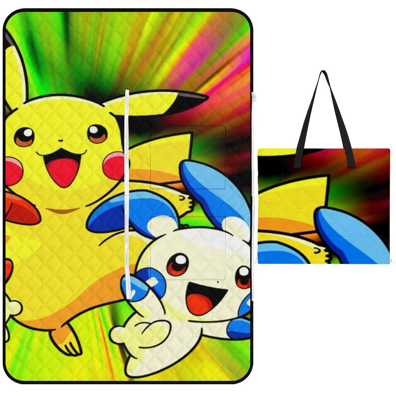 Pokemon-Pikachu Game Picnic Blankets Outdoor Blanket,59'x39' Extra ...
