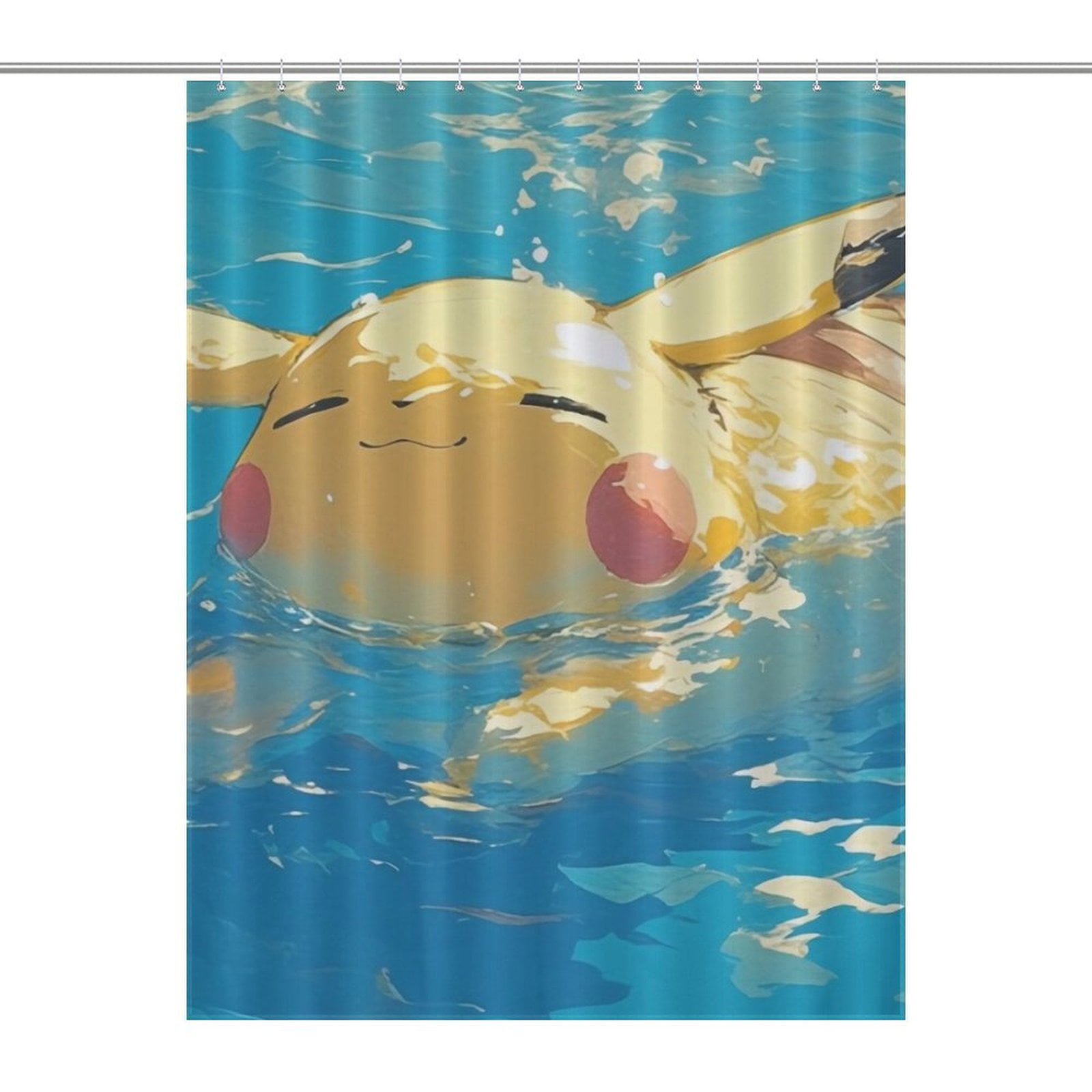 Pokemon-Pikachu Game Swimming Shower Curtain,Waterproof & Removable ...