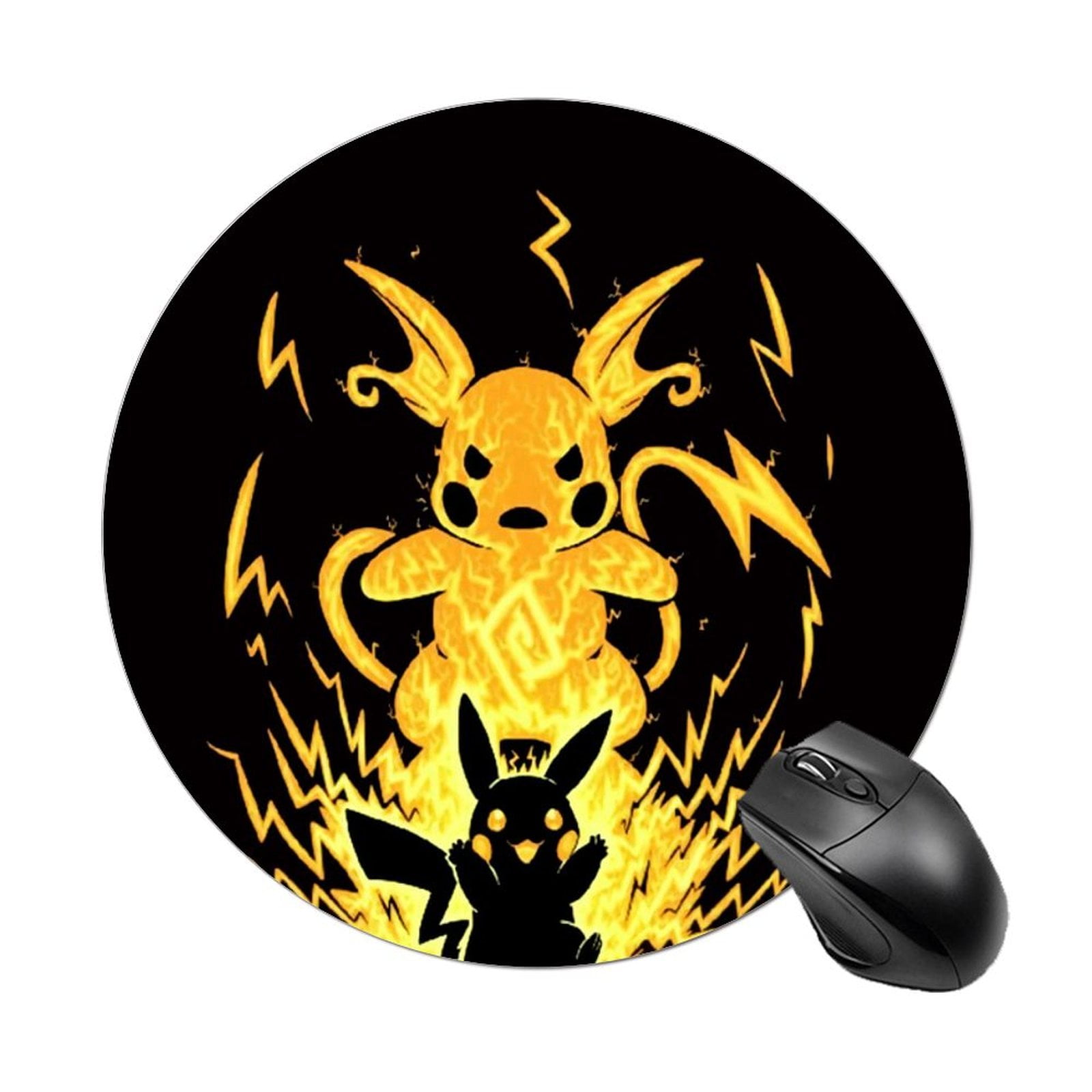 Pokemon-Pikachu Game Wicked Round Mouse Pad 7.8 x 7.8 Inch, Waterproof Non-Slip Rubber Base ...