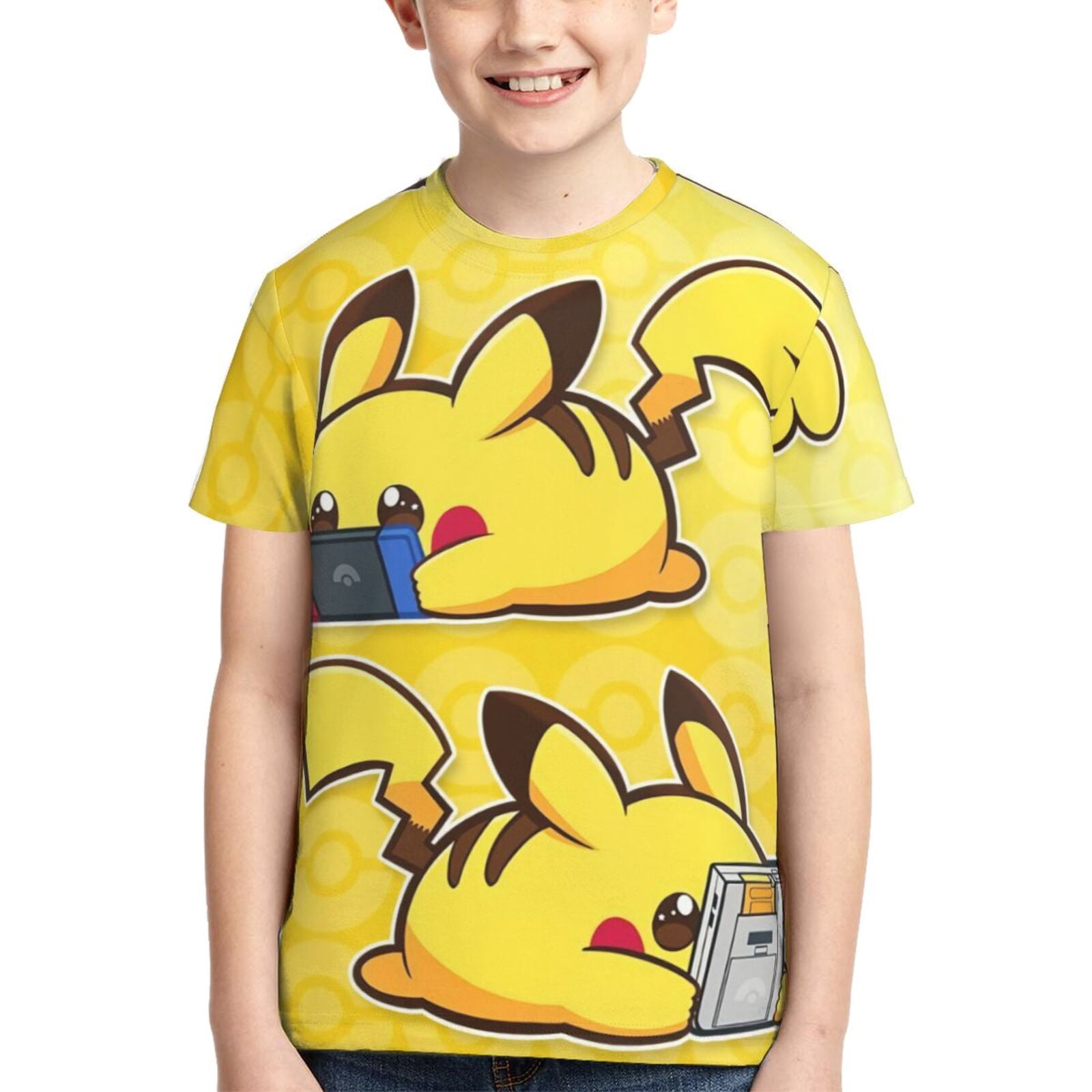 Pokemon-Pikachu Game Youth Shirt,Athletic Short Sleeve Tees Kids Casual ...