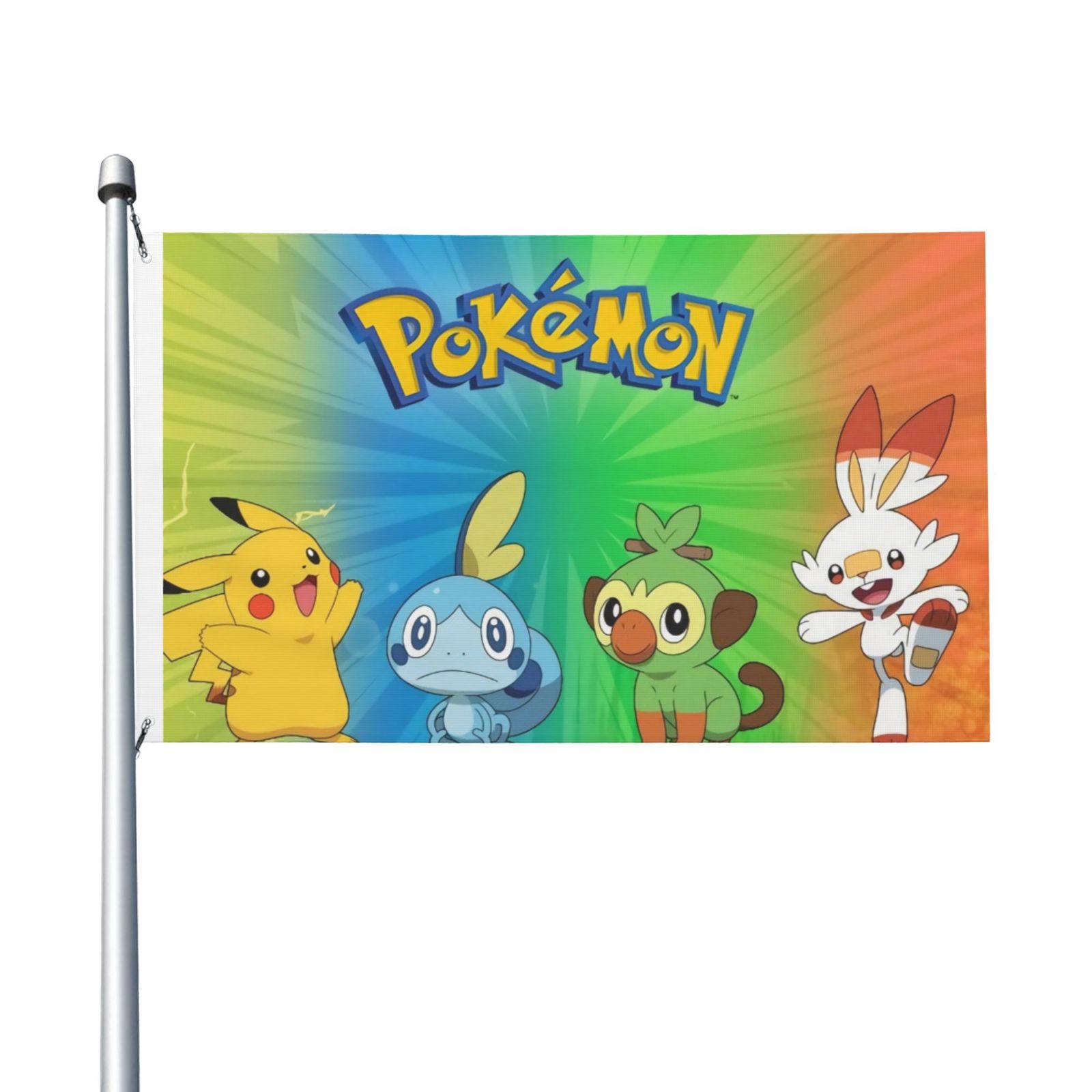 Pokemon-Pikachu Game45 3x5ft Face Flag Fade Proof Holiday Fall Flag ...