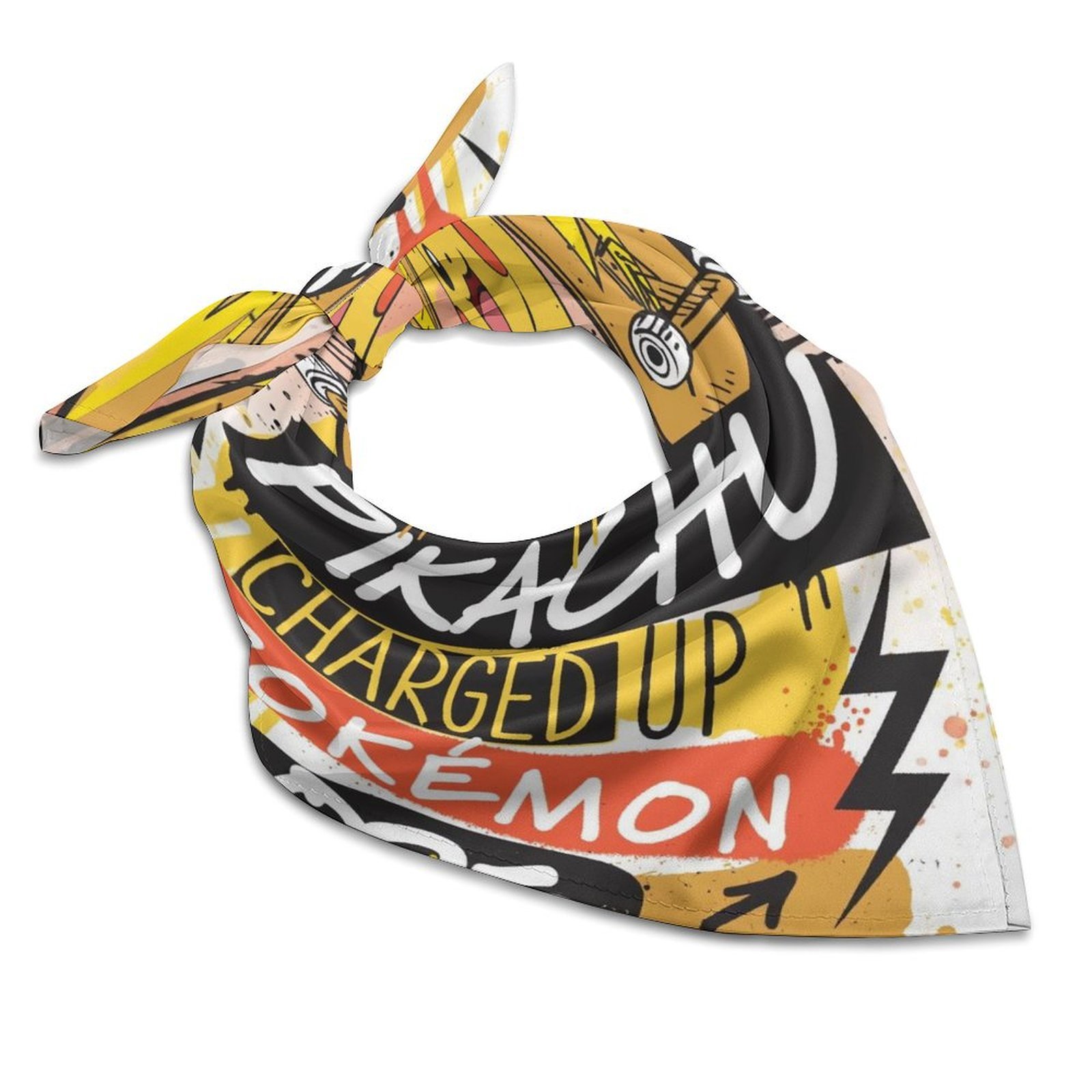 Pokemon-Pikachu Game776 Square Satin Head Scarf Hair Scarves Silk-like ...