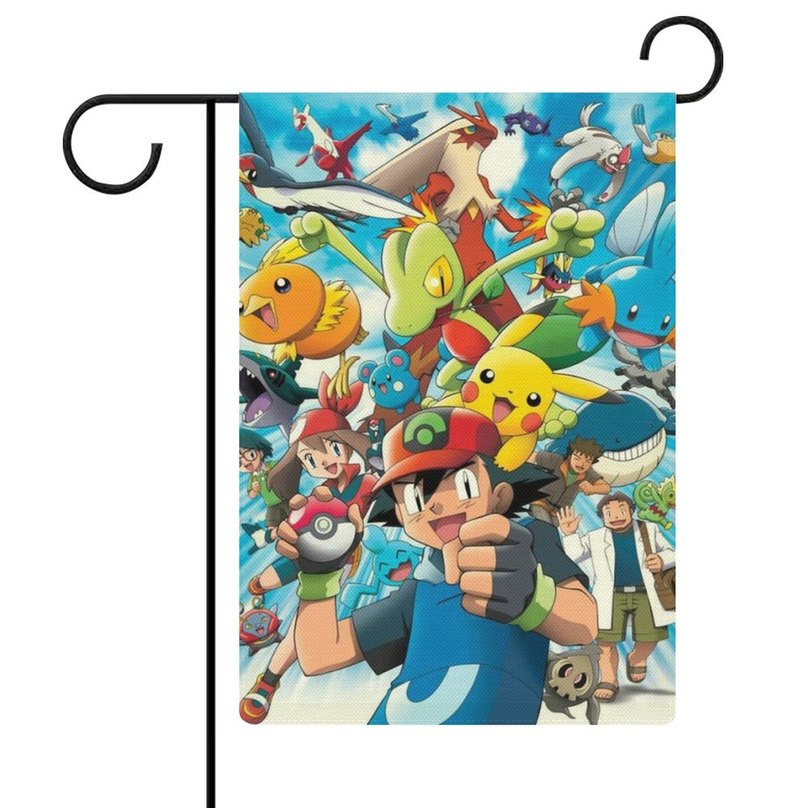 Pokemon Pikachu Garden Flag Beach Garden Flag Double Sided Burlap Yard ...