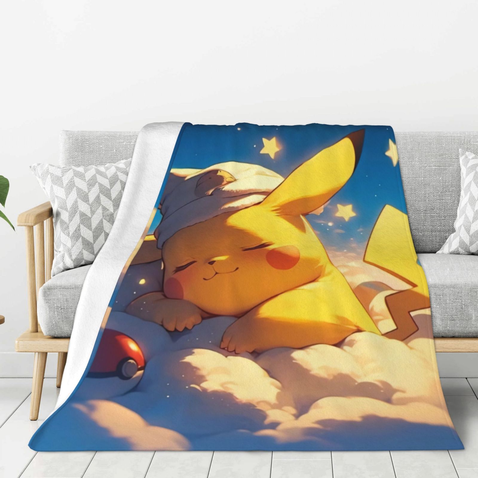 Pokemon -Pikachu Goodnight Blanket,Throw Blanket for Kids and Adults ...