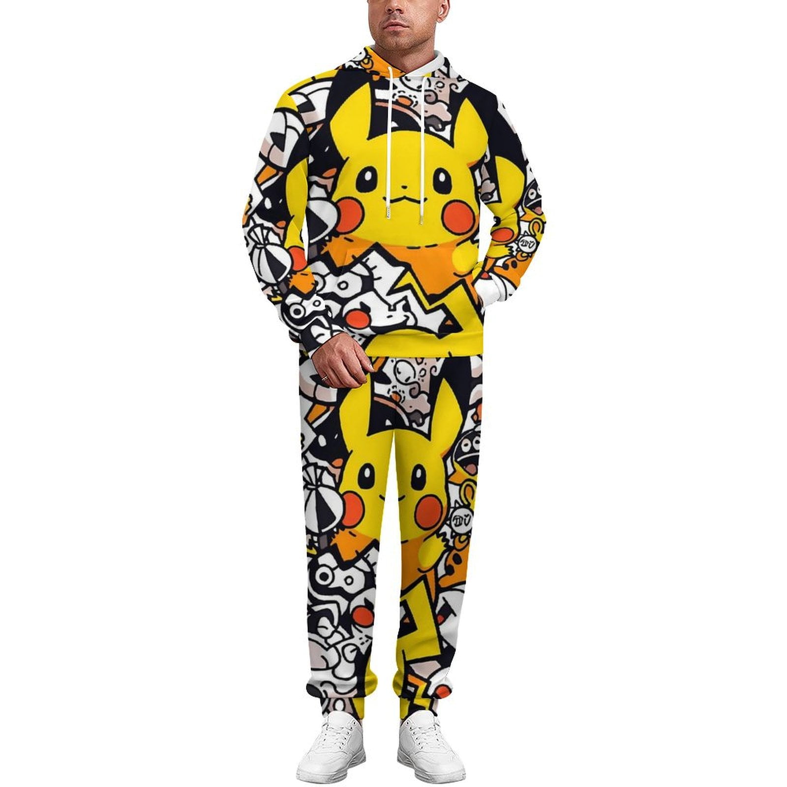 Pokemon Pikachu Hoodie And Sweatpants Suit for Men Women Hoodies ...