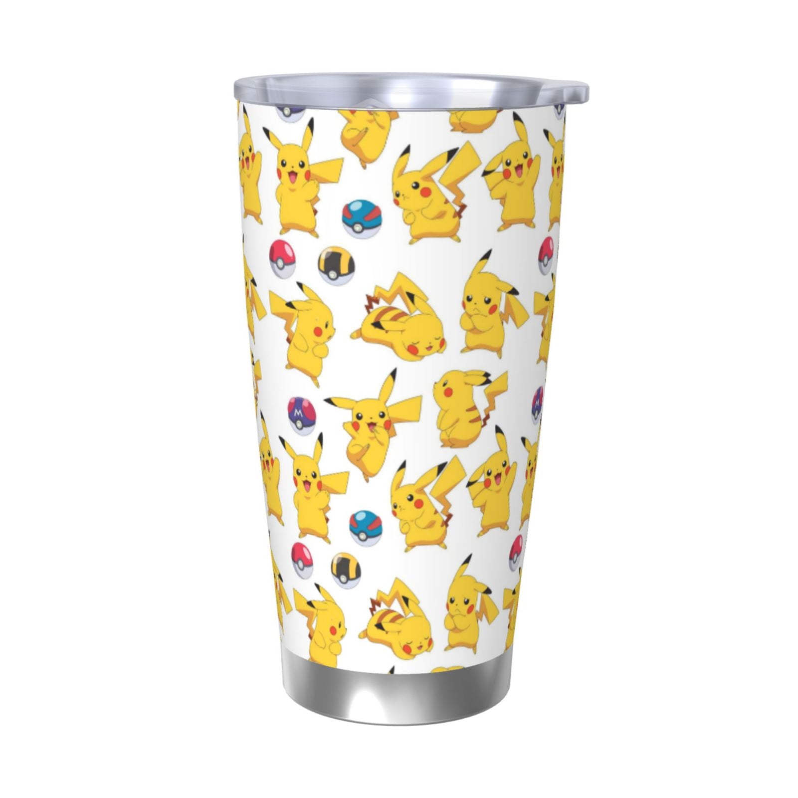 Pokemon Pikachu Kids Water Bottle with Straw Lid,Insulated Stainless Steel Reusable Tumbler for ...