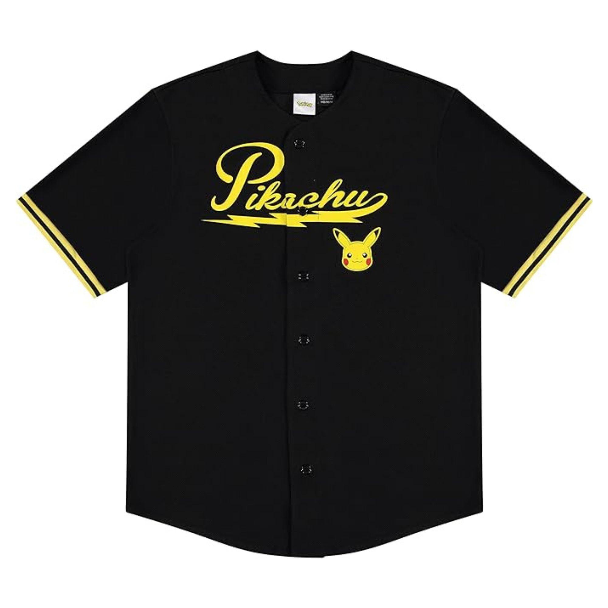Pokemon Mens Baseball Jersey, Classic Pikachu Baseball Shirt Black – M ...