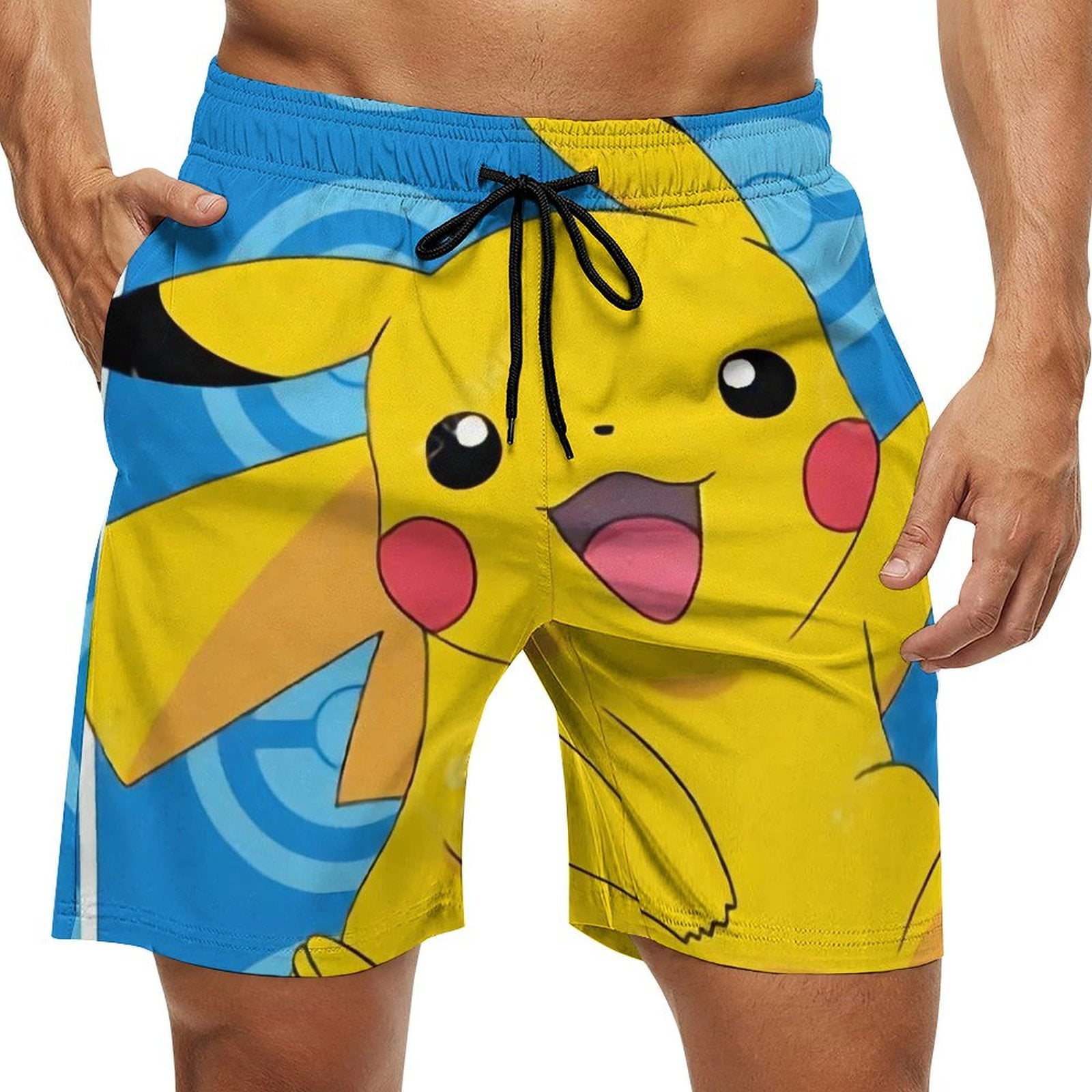 Pokemon Pikachu Mens Swim Trunks,Men's Swim Trunks Board Shorts Quick ...