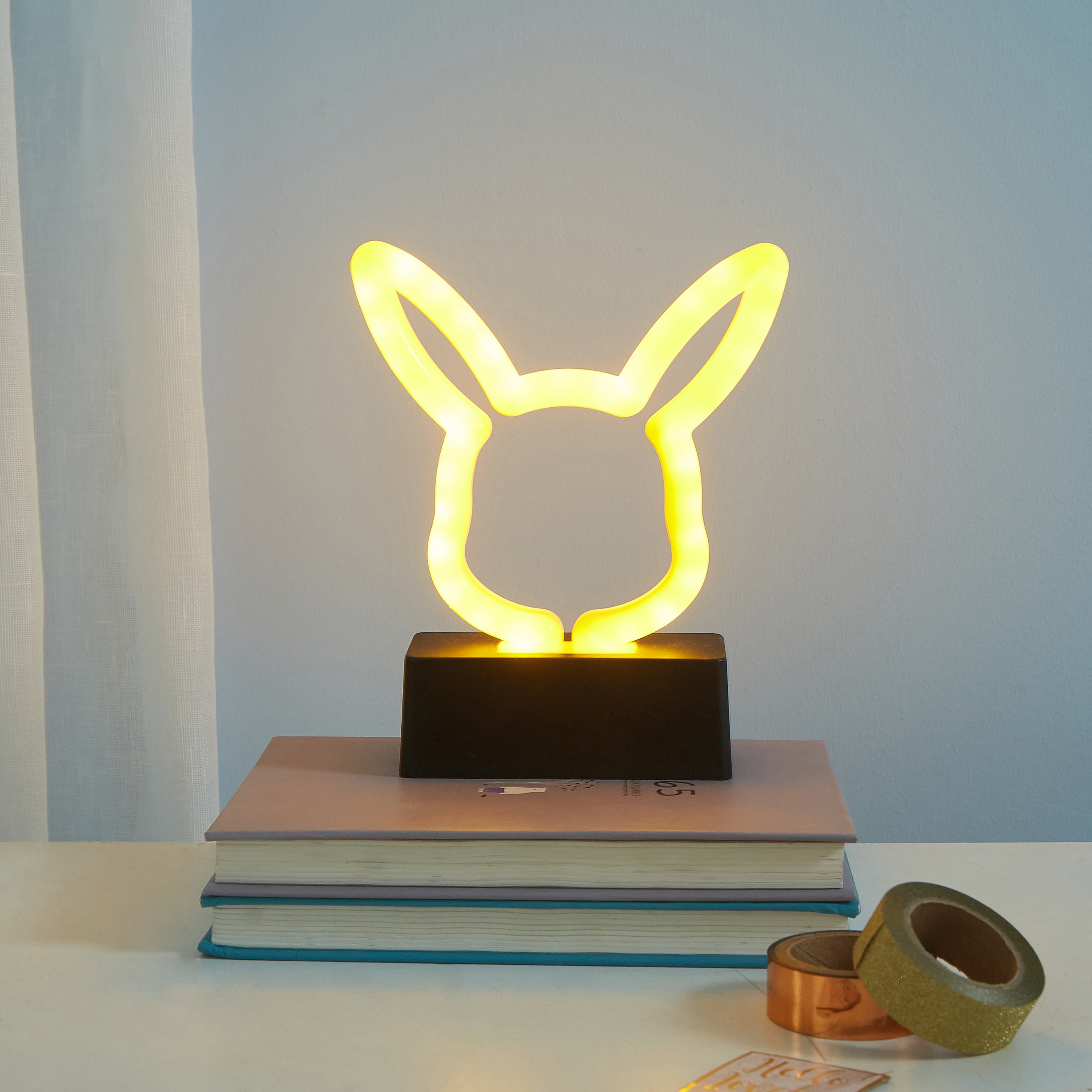 Pokemon Pikachu Mini LED Neon Kids Room Table Lamp, Battery Operated ...