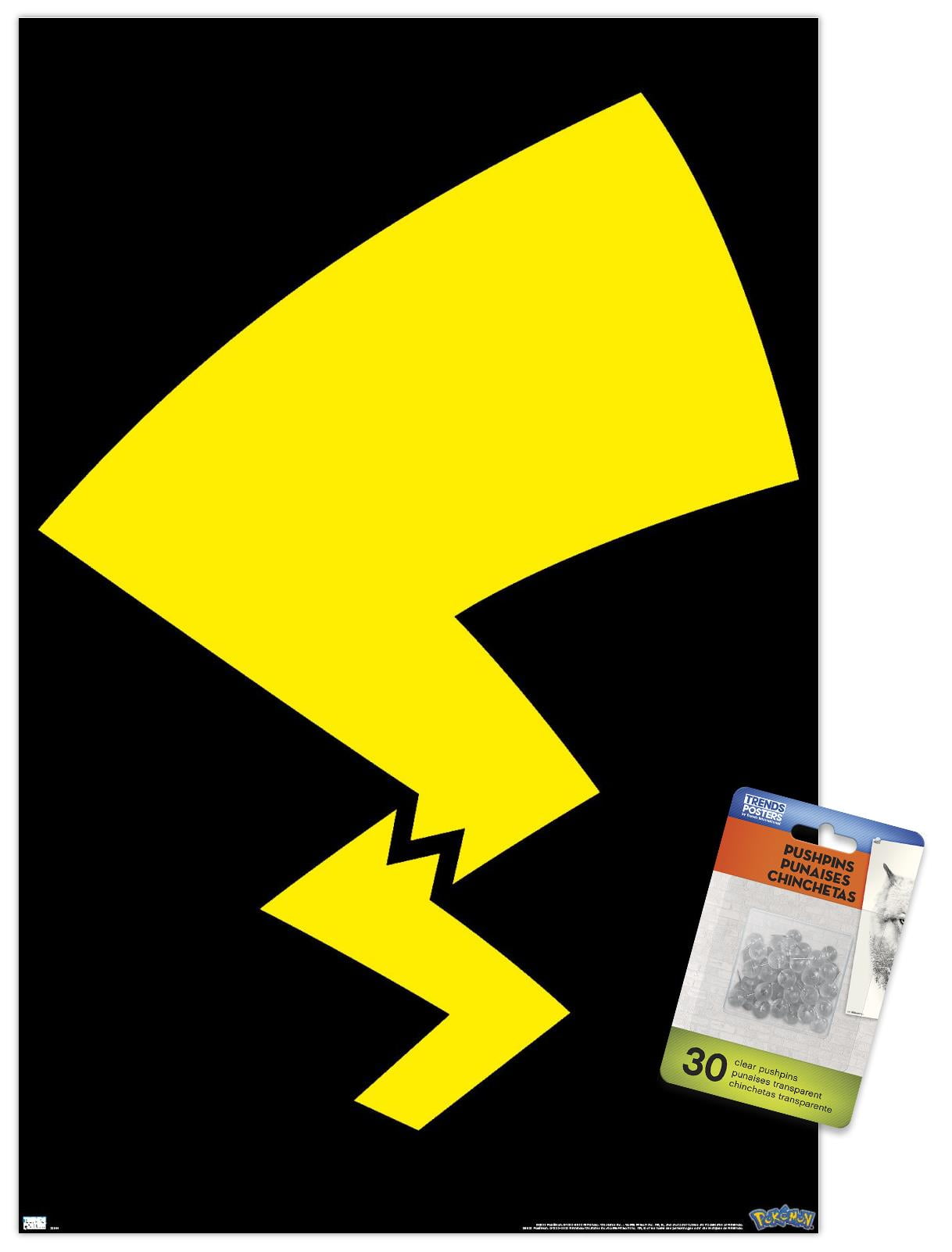 Pokemon - Pikachu Minimalist Tail Wall Poster with Push Pins, 14.725" x ...