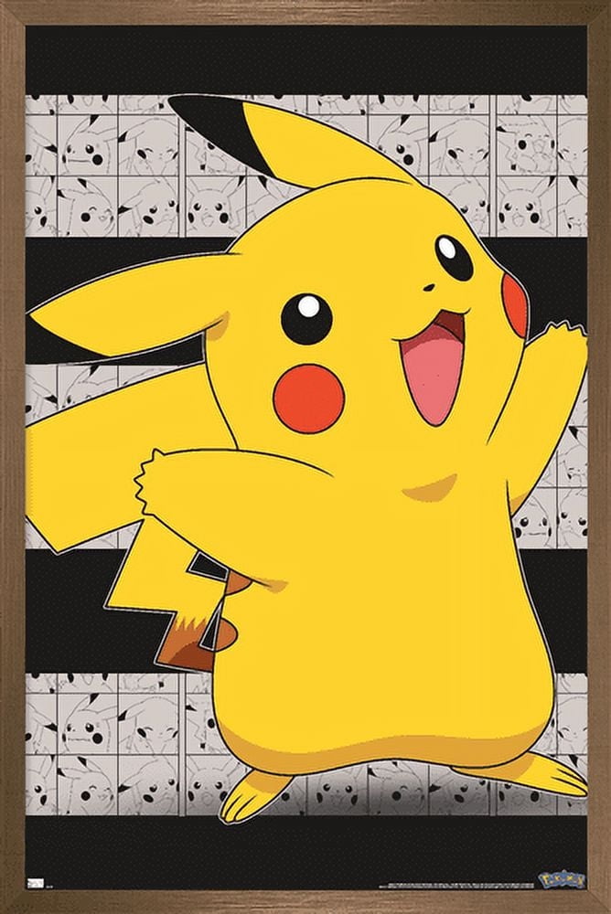 Pokemon - Pikachu Open Arms Wall Poster, 14.725" x 22.375" Framed - Walmart.com