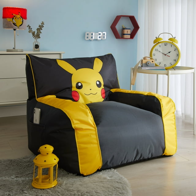Pokemon Pikachu Kids Bean Bag Gaming Lounge Seat, Comfy Room Oversized ...