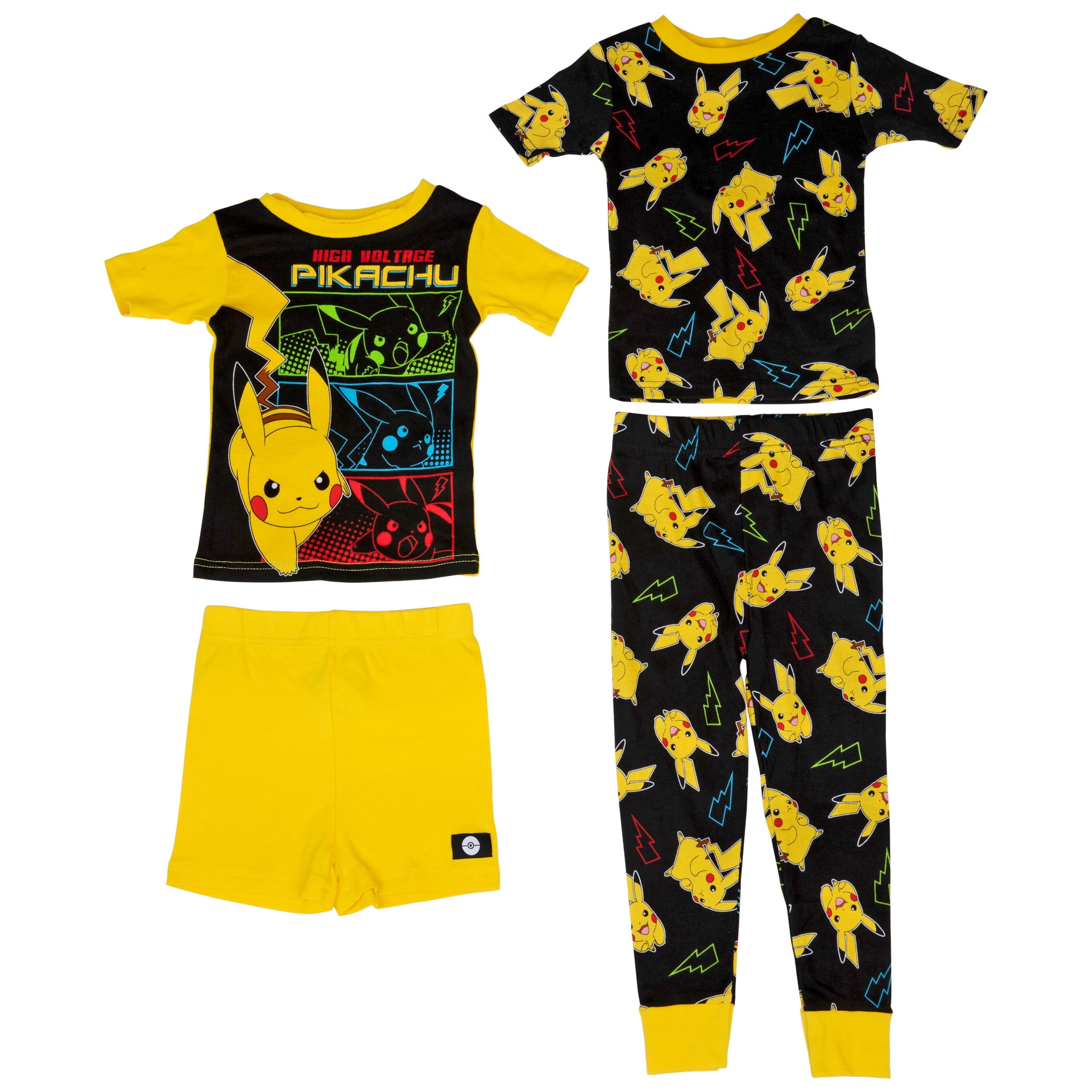 Pokemon Pikachu Pants and Short 4-Piece Pajama Set-Size 4 - Walmart.com