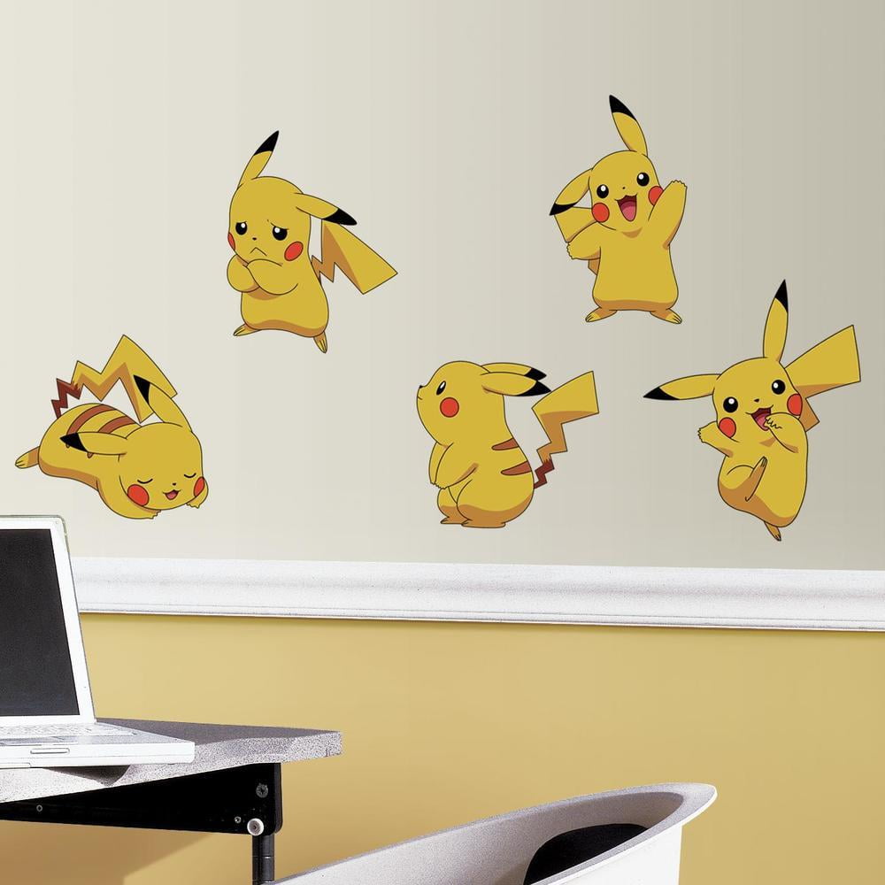 RoomMates Pokemon Pikachu Peel and Stick Wall Decals, 12 Removable ...