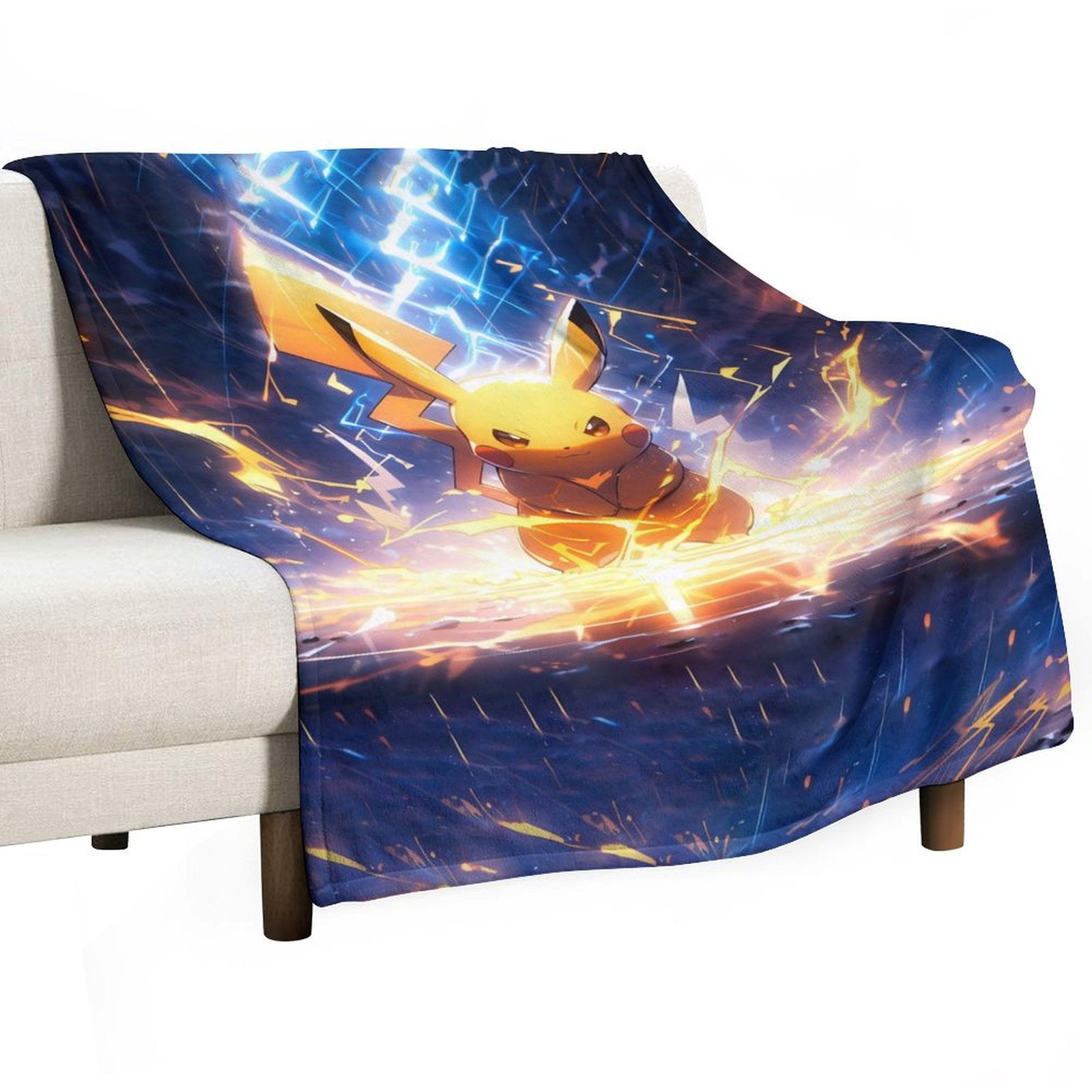 Pokemon_Pikachu Plush Throw Blanket - Measures 60"x80" - Kids Super ...