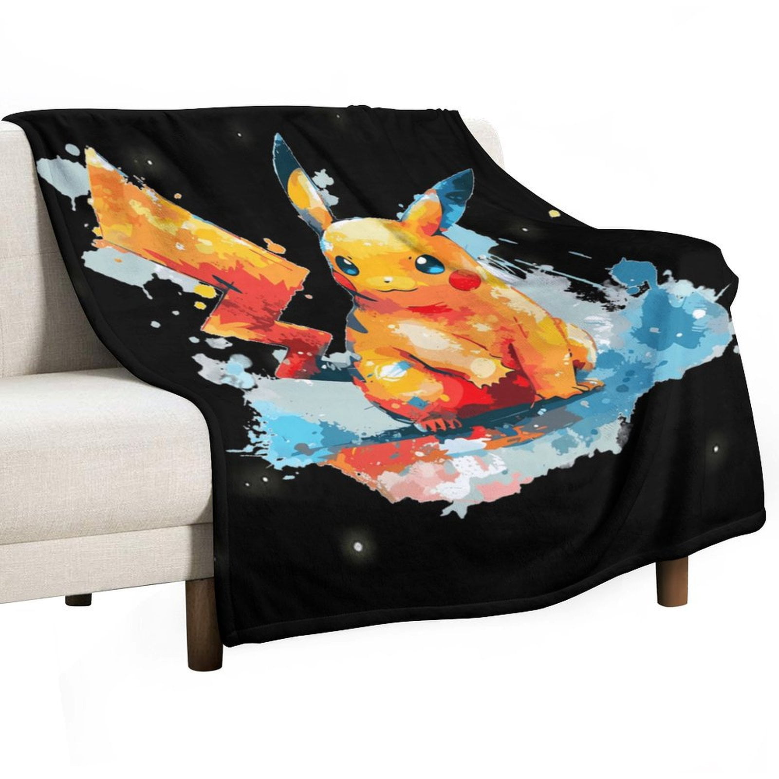 Pokemon_Pikachu Plush Throw Blanket - Measures 60"x80" - Kids Super ...