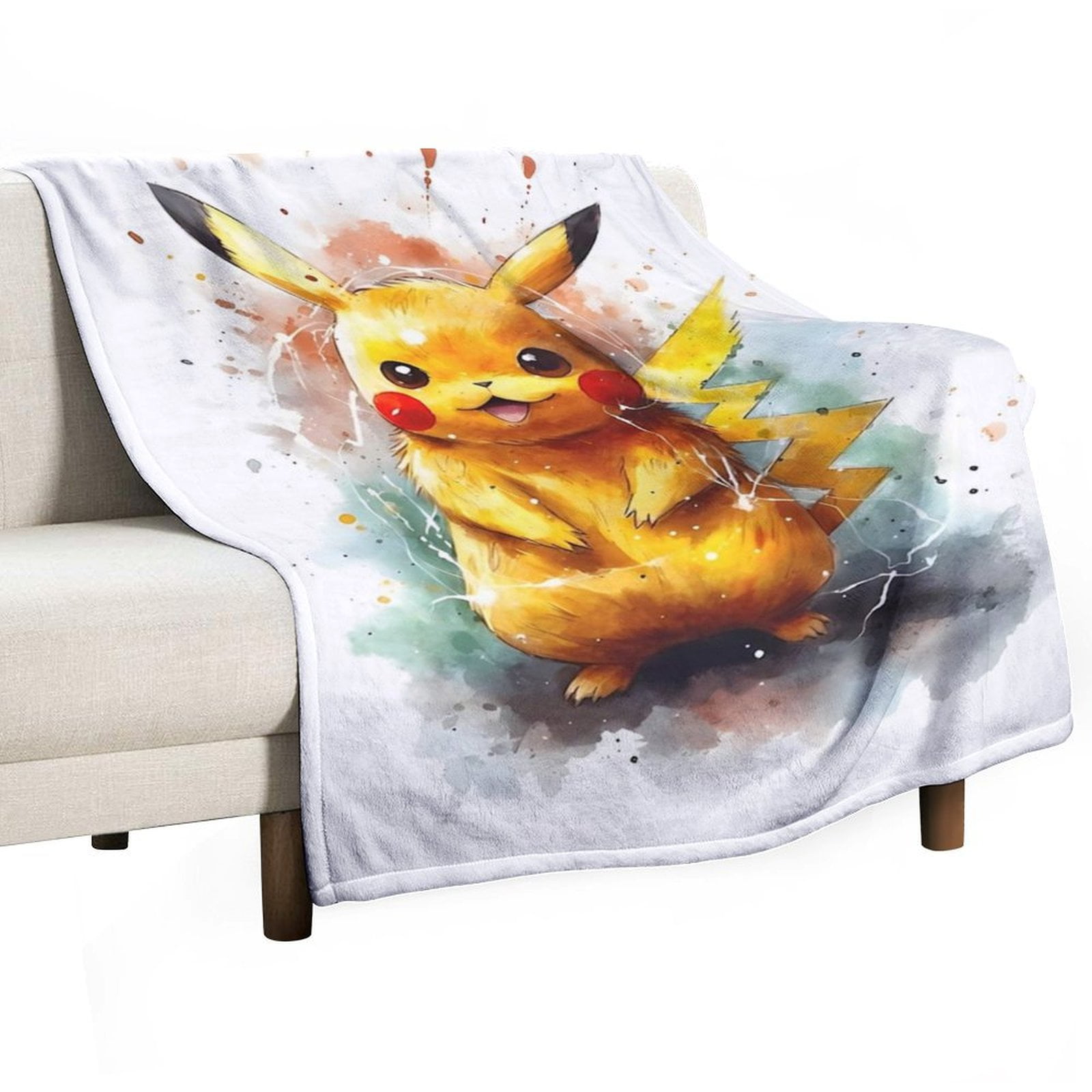 Pokemon_Pikachu Plush Throw Blanket - Measures 60"x80" - Kids Super ...