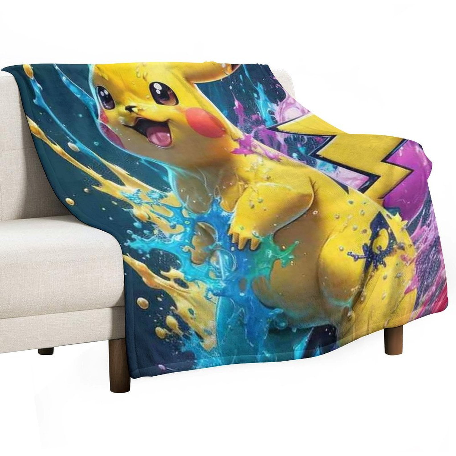 Pokemon_Pikachu Plush Throw Blanket - Measures 70"x80" - Kids Super ...