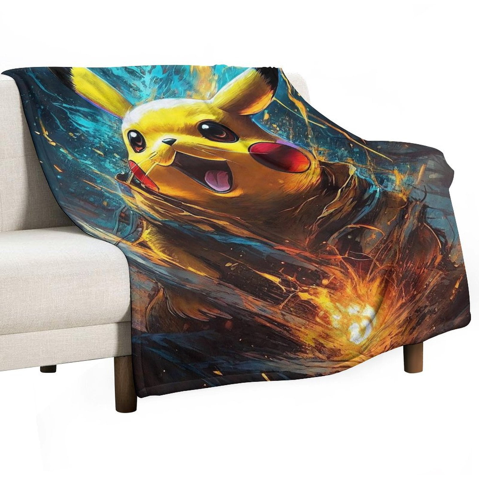 Pokemon_Pikachu Plush Throw Blanket - Measures 70"x80" - Kids Super ...