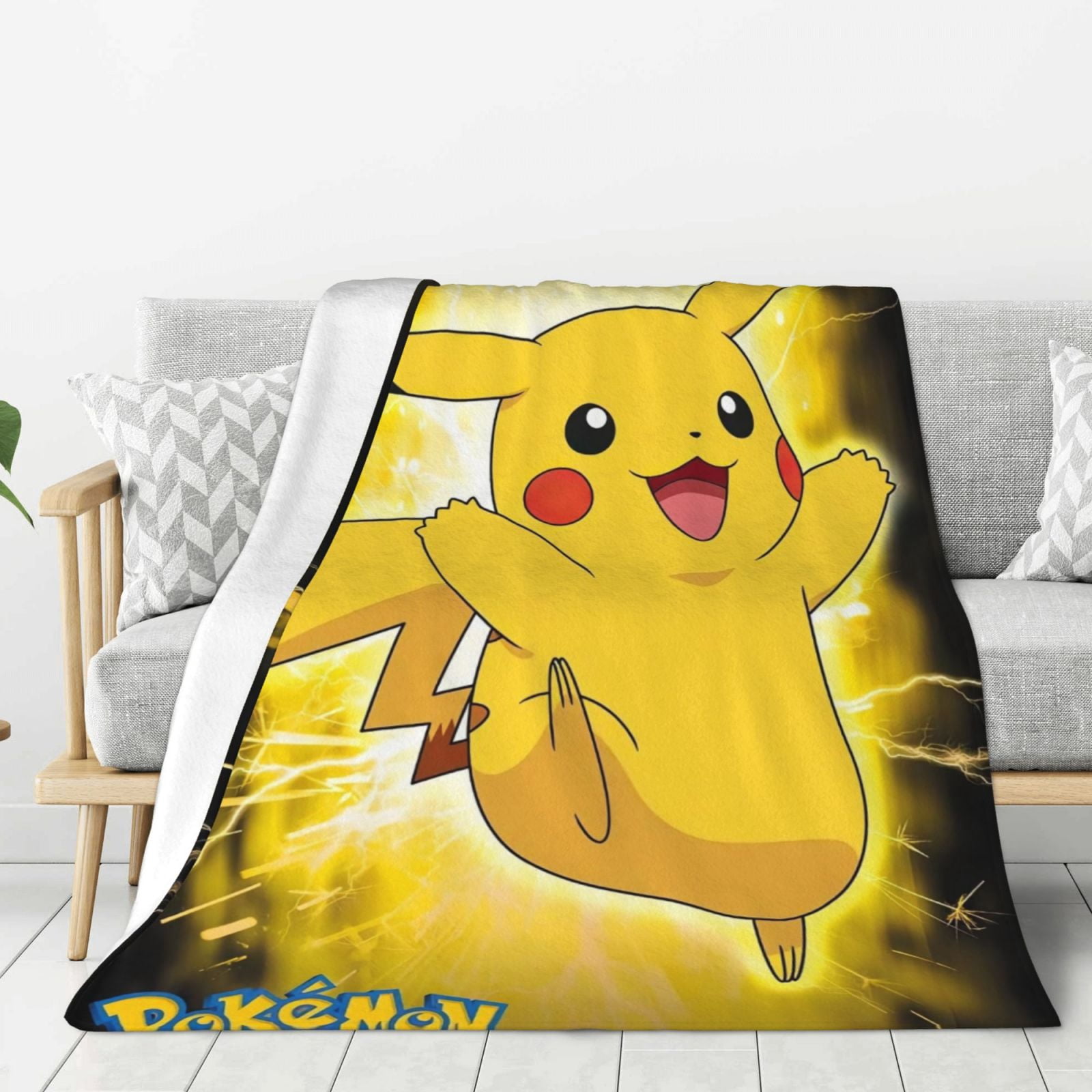 Pokemon-Pikachu Raichu Blankets for Couch,Super Soft Cozy Blankets for ...