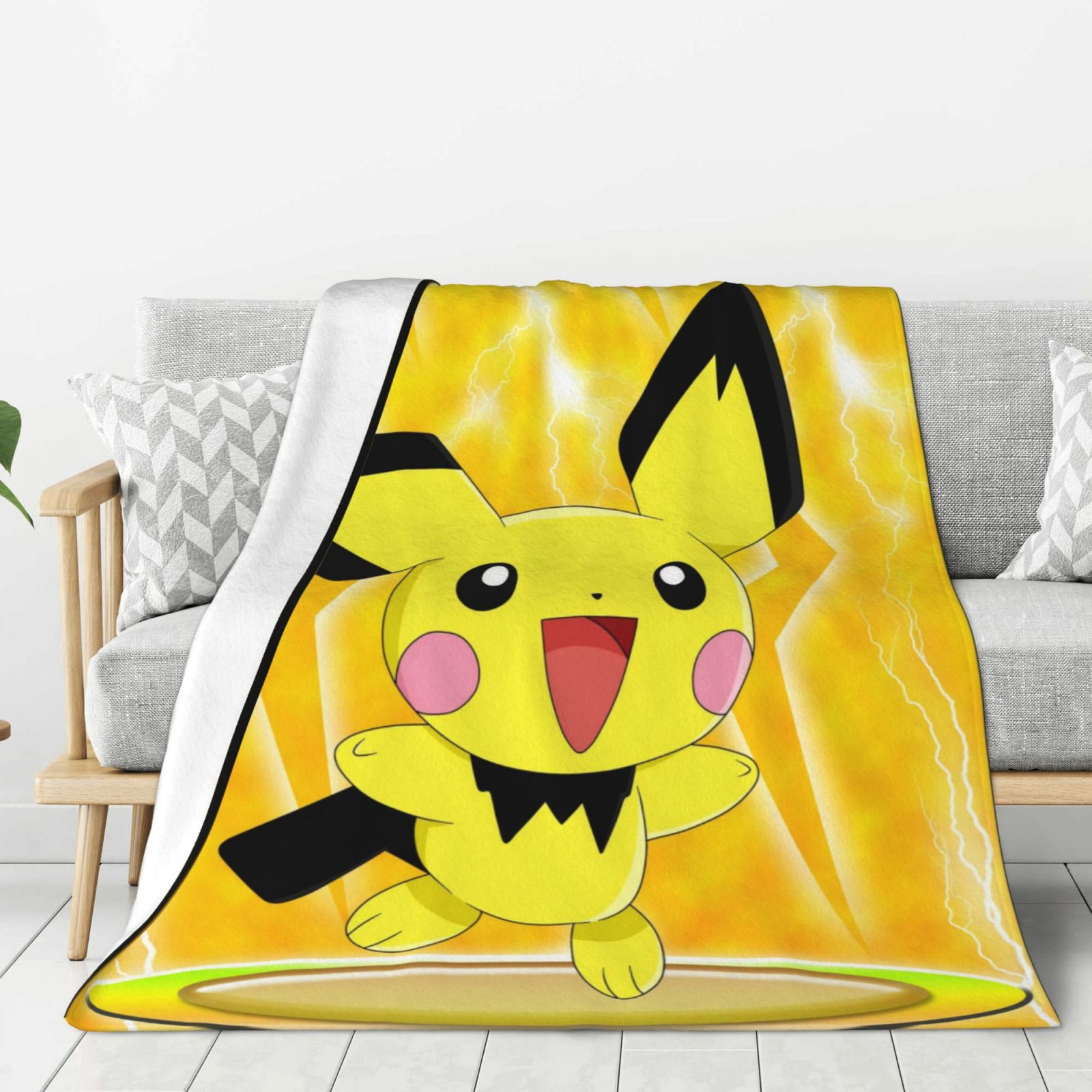 Pokemon- Pikachu Raichu Pichu Blanket for Couch,Super Soft Cozy ...
